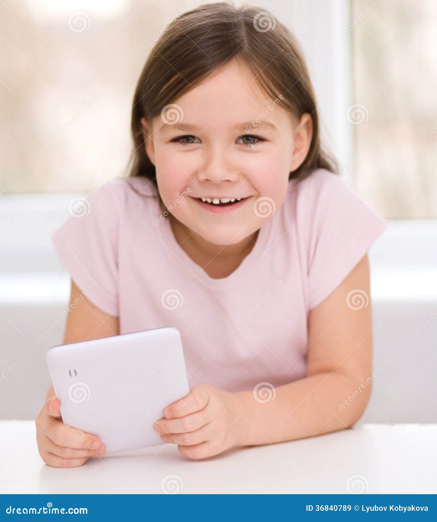 Girl using tablet stock image. Image of caucasian, internet - 36840789