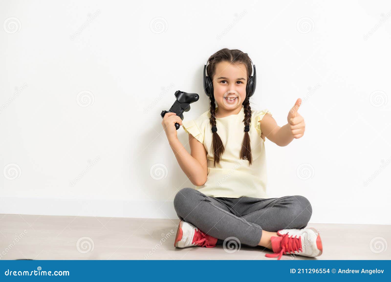 Girl Using Video Game Controller Isolated on White Background Stock ... Girl Using Video Game Controller Isolated on White Background Stock ...