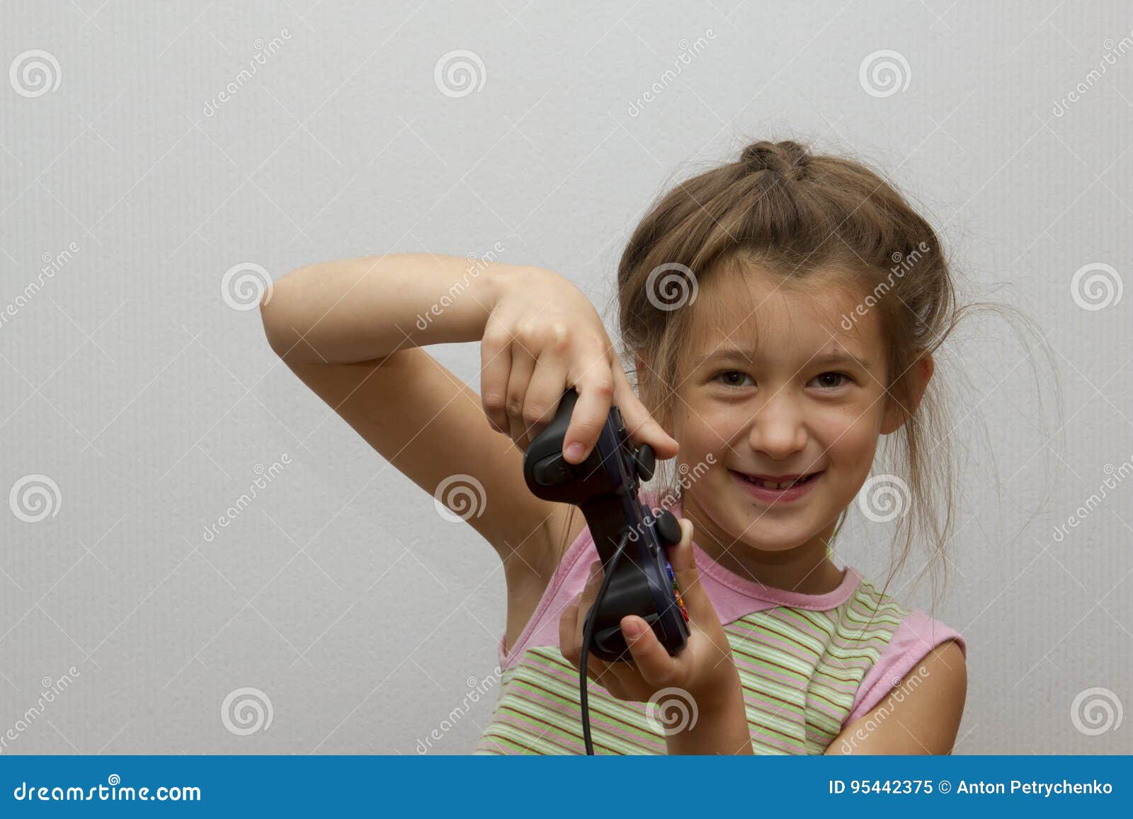 Girl Using Video Game Controller Stock Image - Image of female, gamepad ...