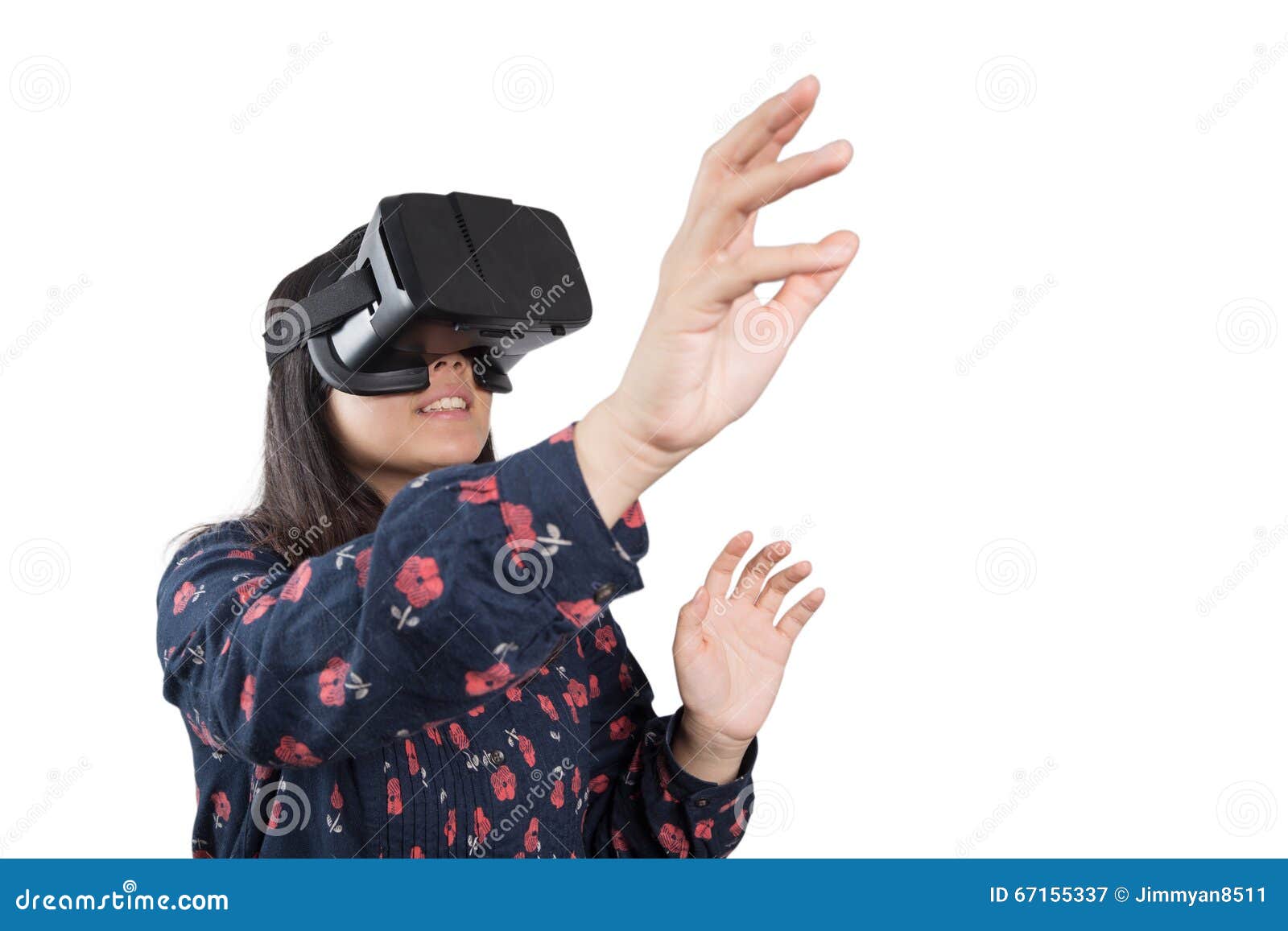 Girl using VR glasses stock image. Image of space, phone - 67155337