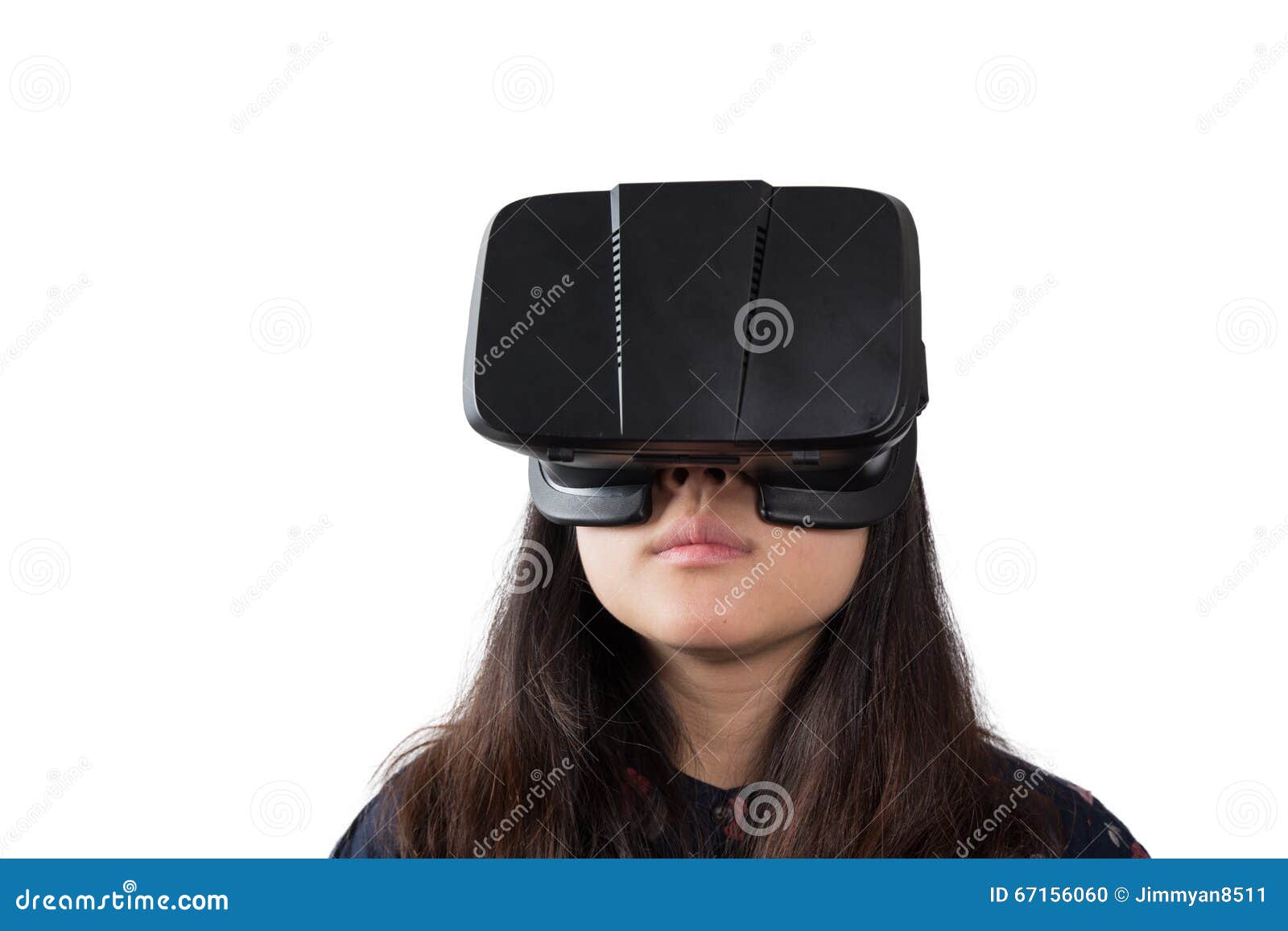 Girl using VR glasses stock photo. Image of virtual, system - 67156060