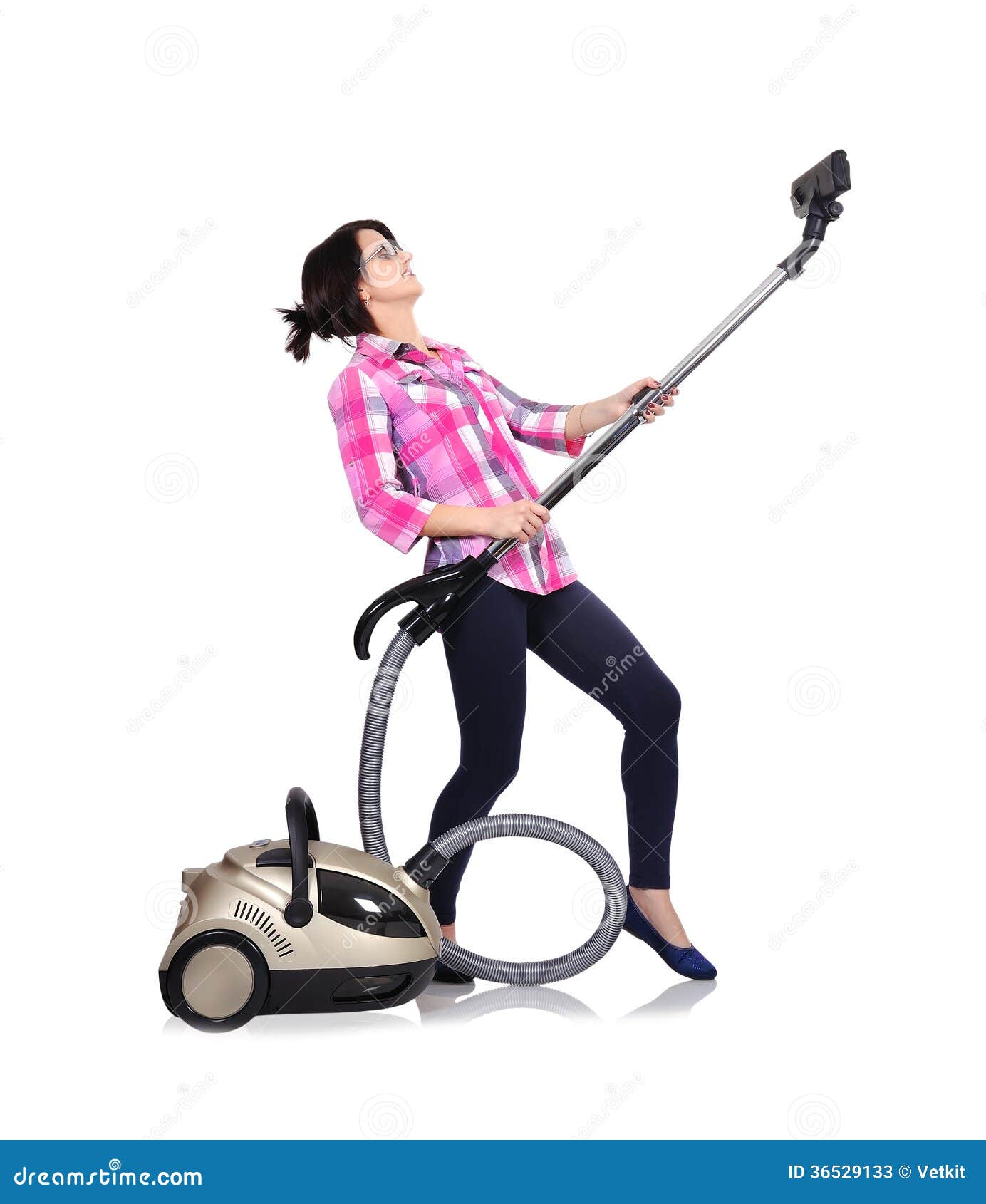 Girl with vacuum cleaner stock image. Image of hoovering - 36529133