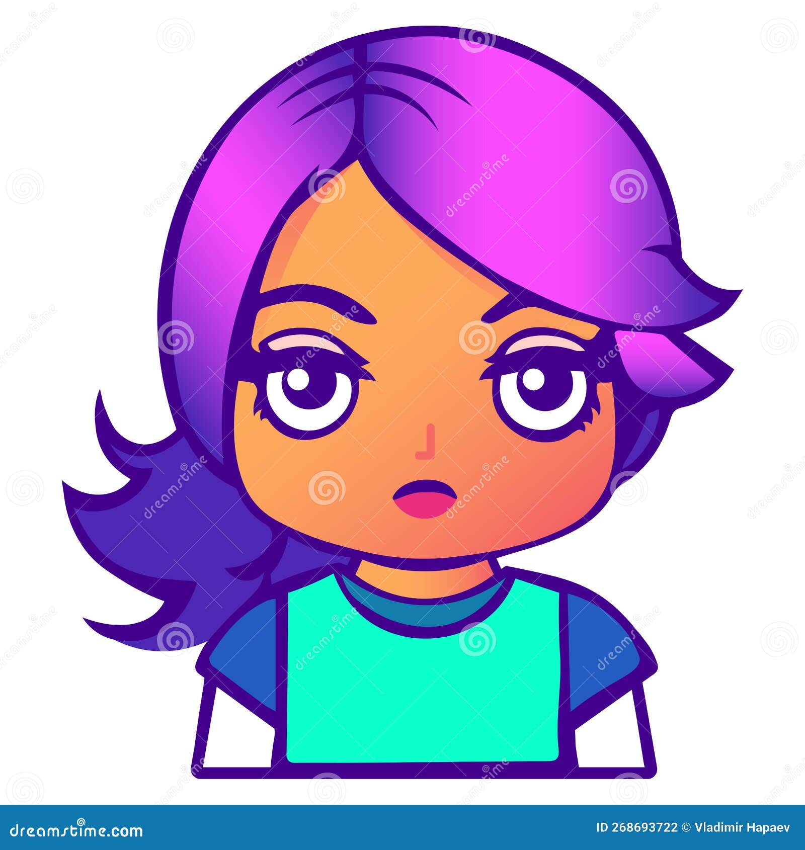 Girl Vector Illustration. Logo Cute Girl Icon Stock Vector ...