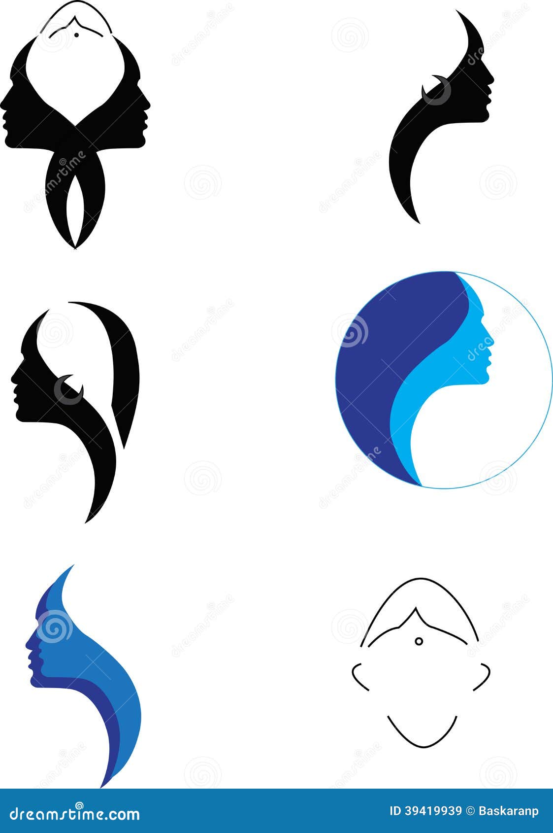 Girl Vector logos stock vector. Illustration of hair - 39419939