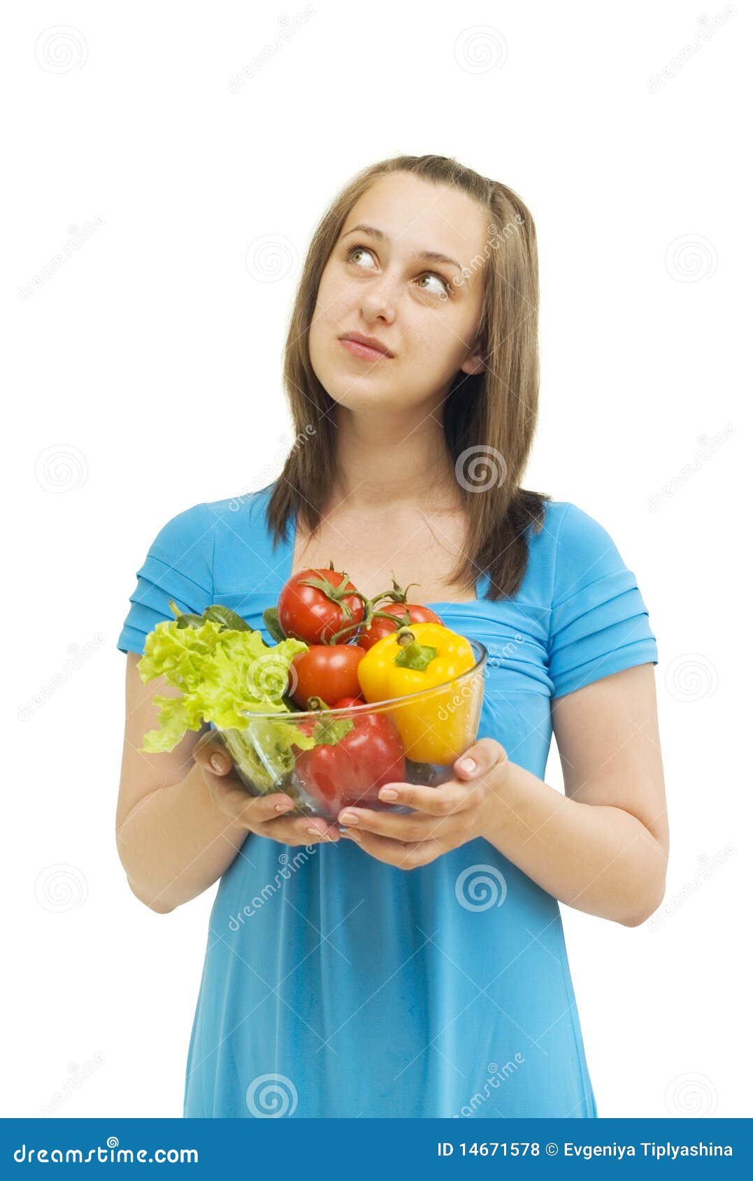Girl with vegetables stock photo. Image of white, vegetables - 14671578