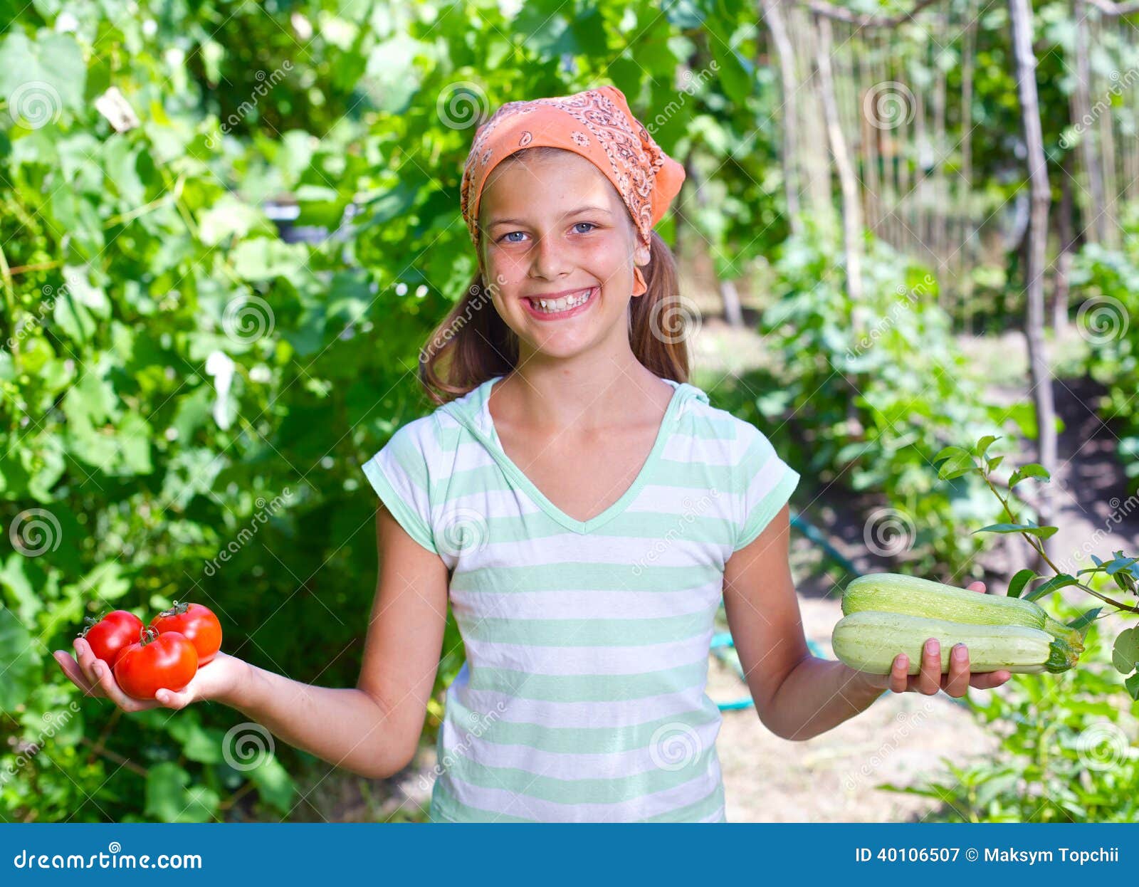 Girl with vegetables stock image. Image of little, earth - 40106507