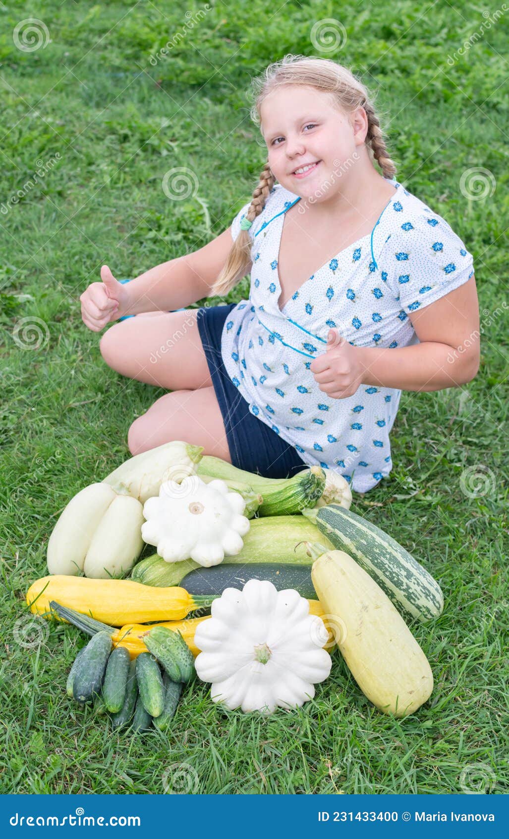 A girl with vegetables. stock photo. Image of grown - 231433400