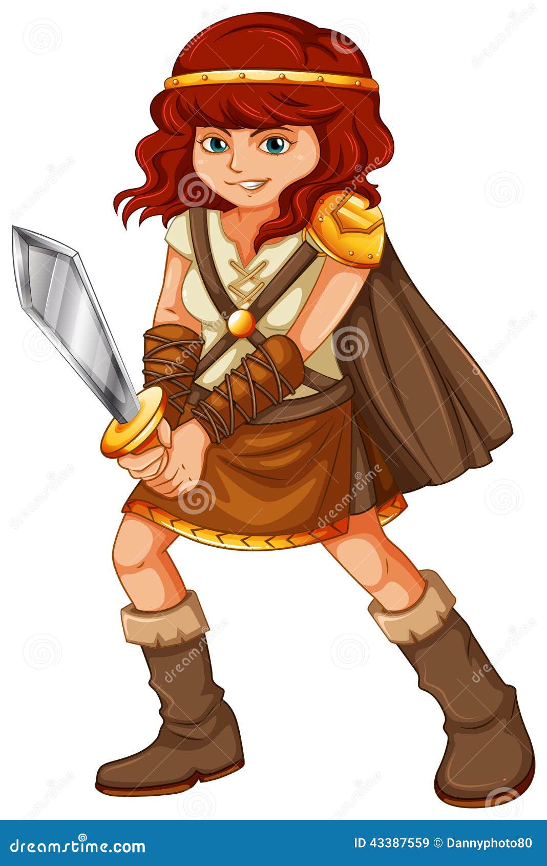 Girl Viking, Medieval Warrior With Sword, Scandinavian Mythology ...
