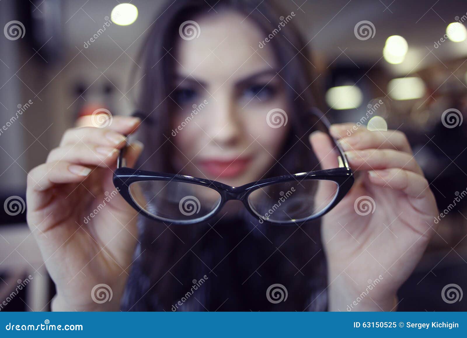 Girl with vision glasses stock image. Image of lifestyle - 63150525