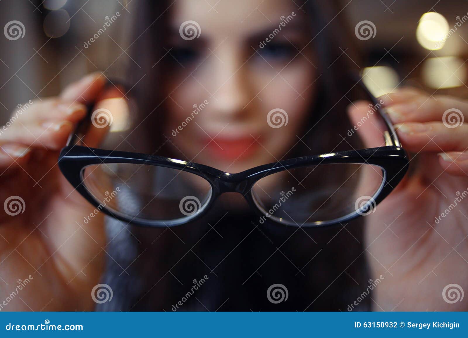 Girl with vision glasses stock photo. Image of casual - 63150932