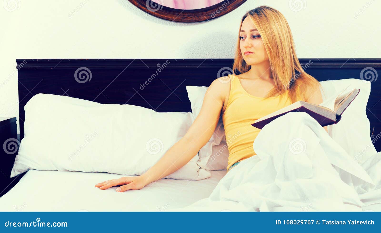 Girl Waiting For Her Husband Alone On Bed Stock Image Image Of Beautiful Husband 108029767