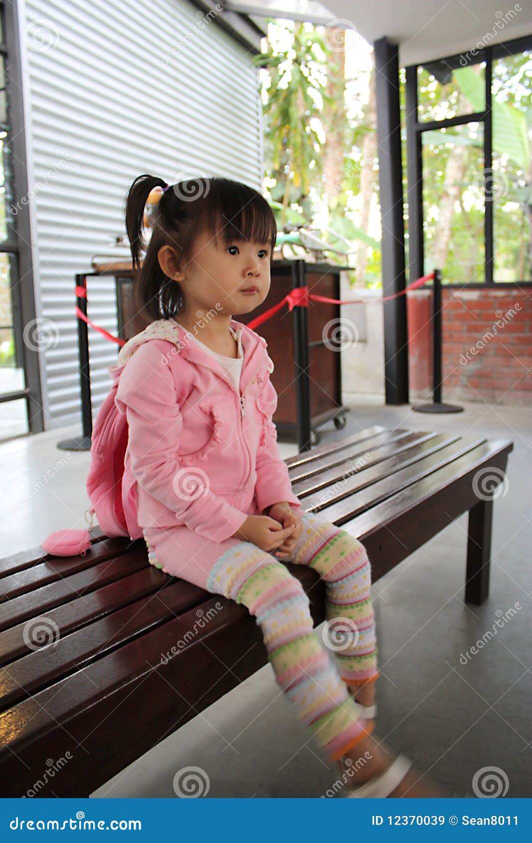 Girl Waiting for Her Parents Stock Image - Image of wait, cutie: 12370039