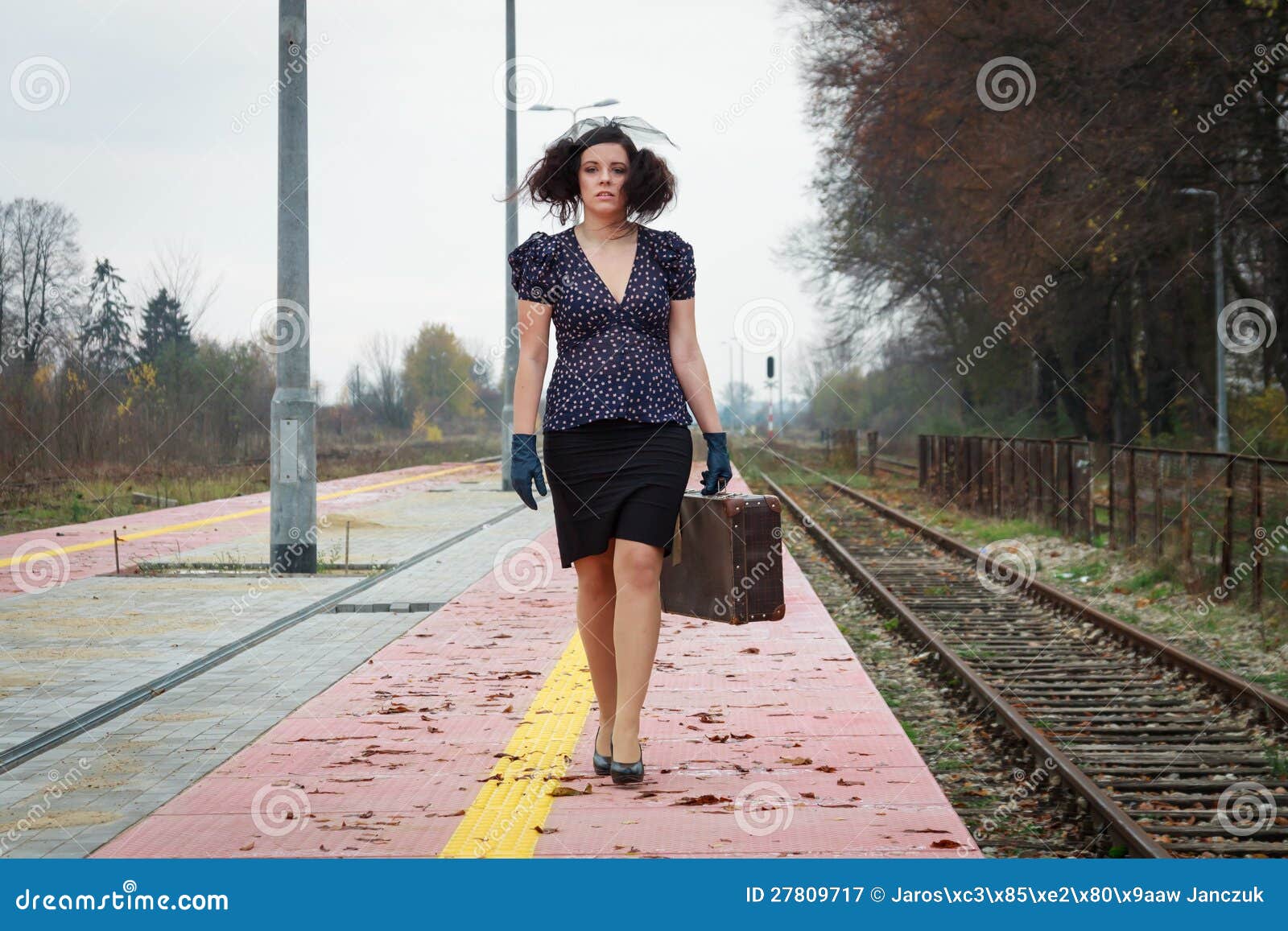 Girl waiting for train stock image. Image of tourist - 27809717