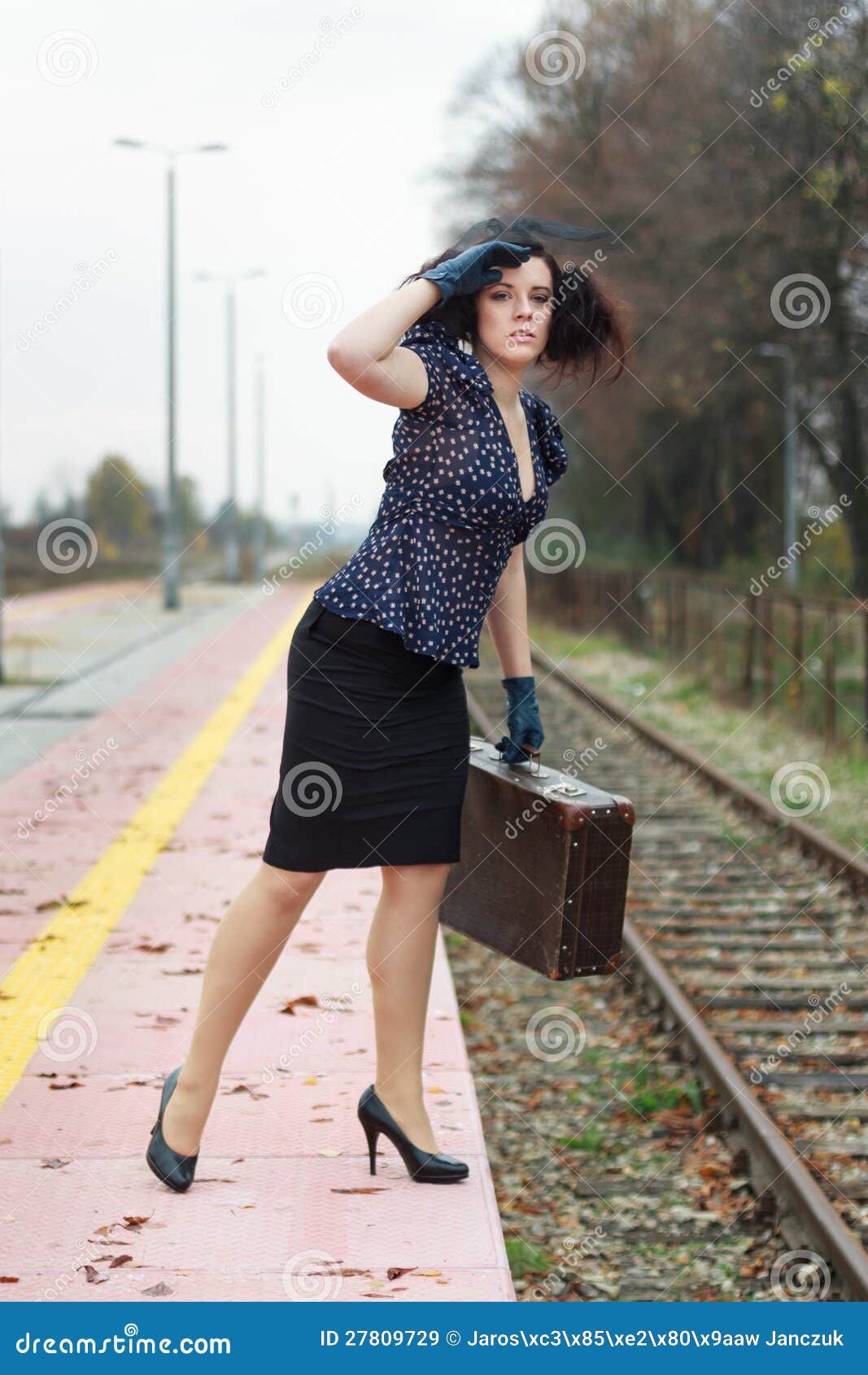 Girl waiting for train stock image. Image of look, journey - 27809729