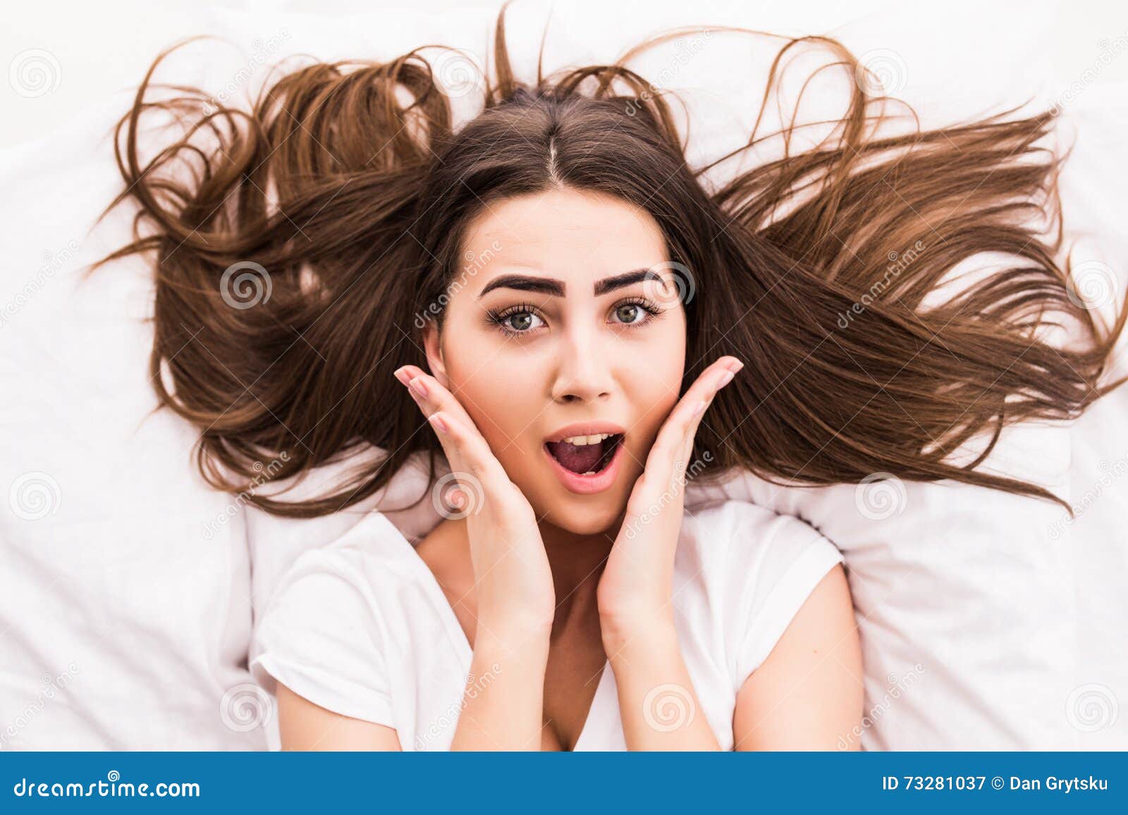 Girl Wake Up Sholed for Surprise Stock Image - Image of cheerful, rest ...