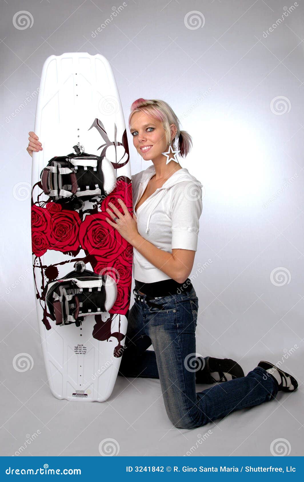 Girl with Wakeboard stock photo. Image of teenager, happy - 3241842