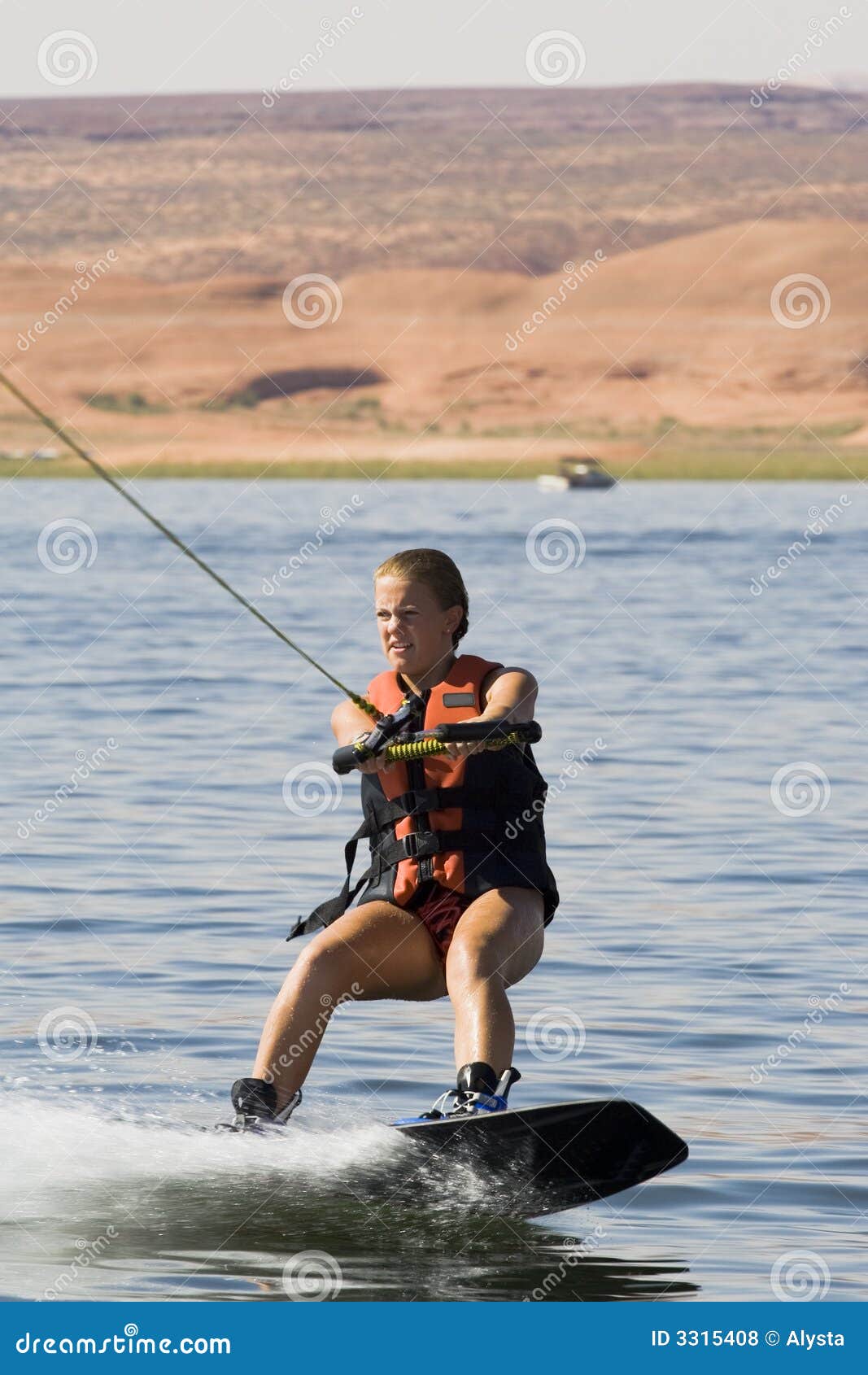 Girl Wakeboarding at Lake Powe Stock Photo - Image of national, plateau ...
