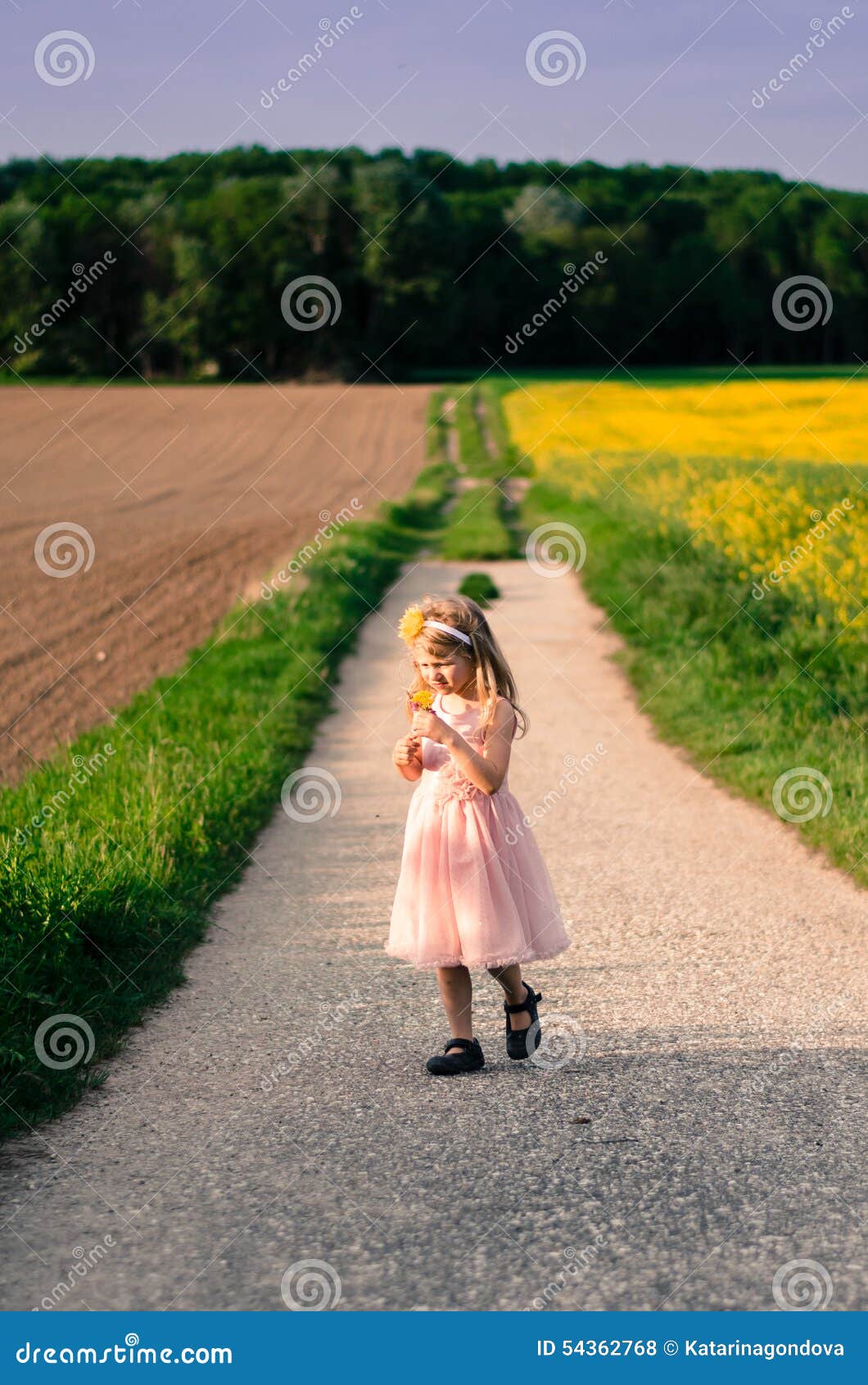 Girl waking in path stock photo. Image of back, alone - 54362768