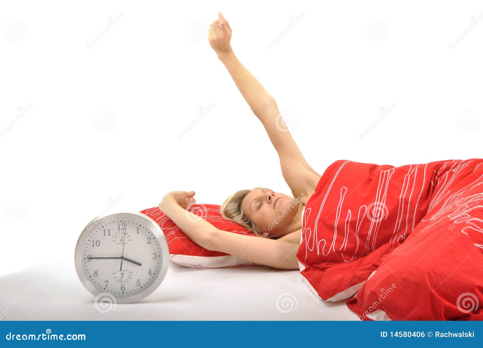 Girl Waking Up in the Morning Stock Photo - Image of pillow, female ...