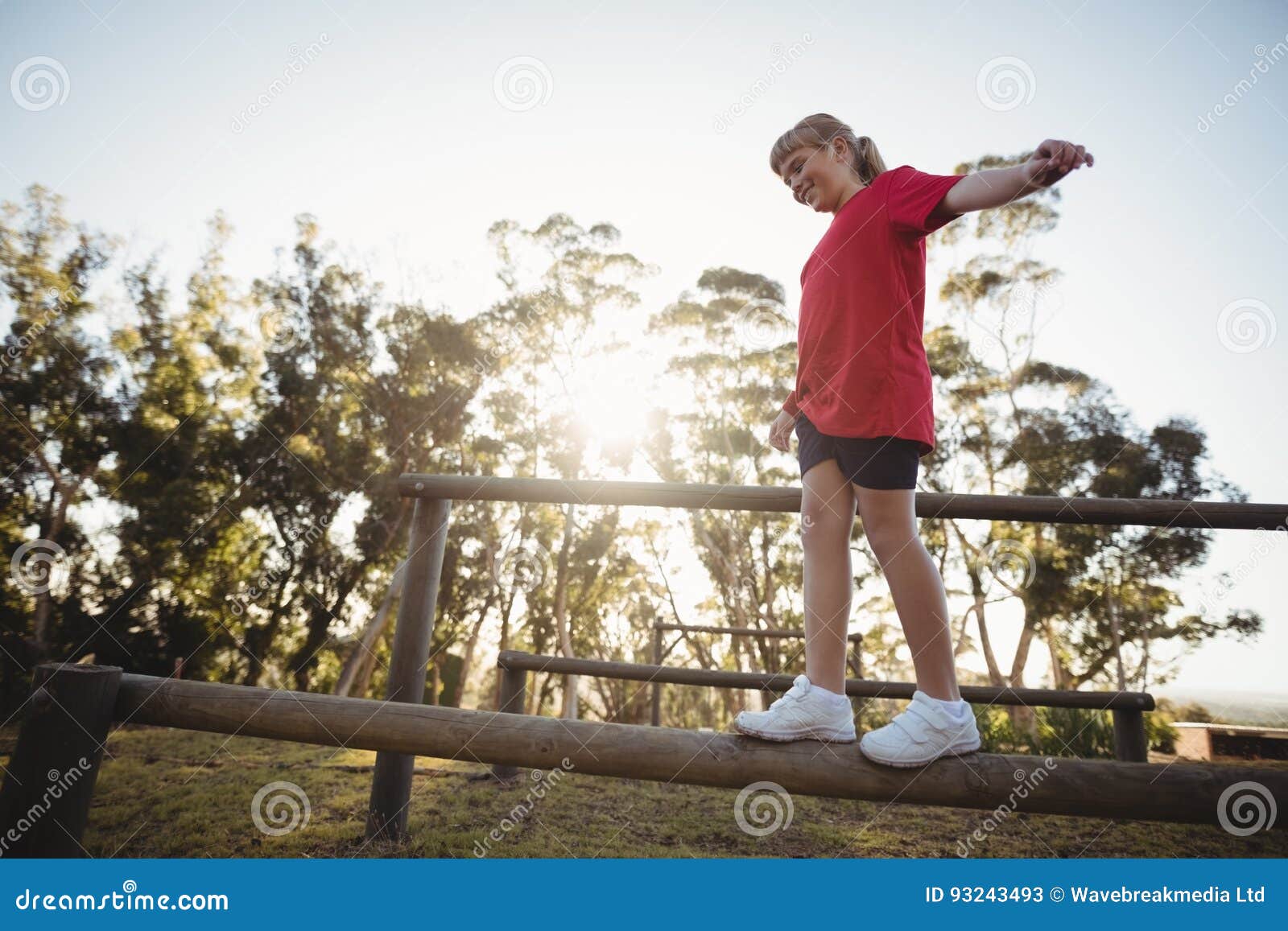 Girl Walking on Obstacle during Obstacle Course Stock Image - Image of ...