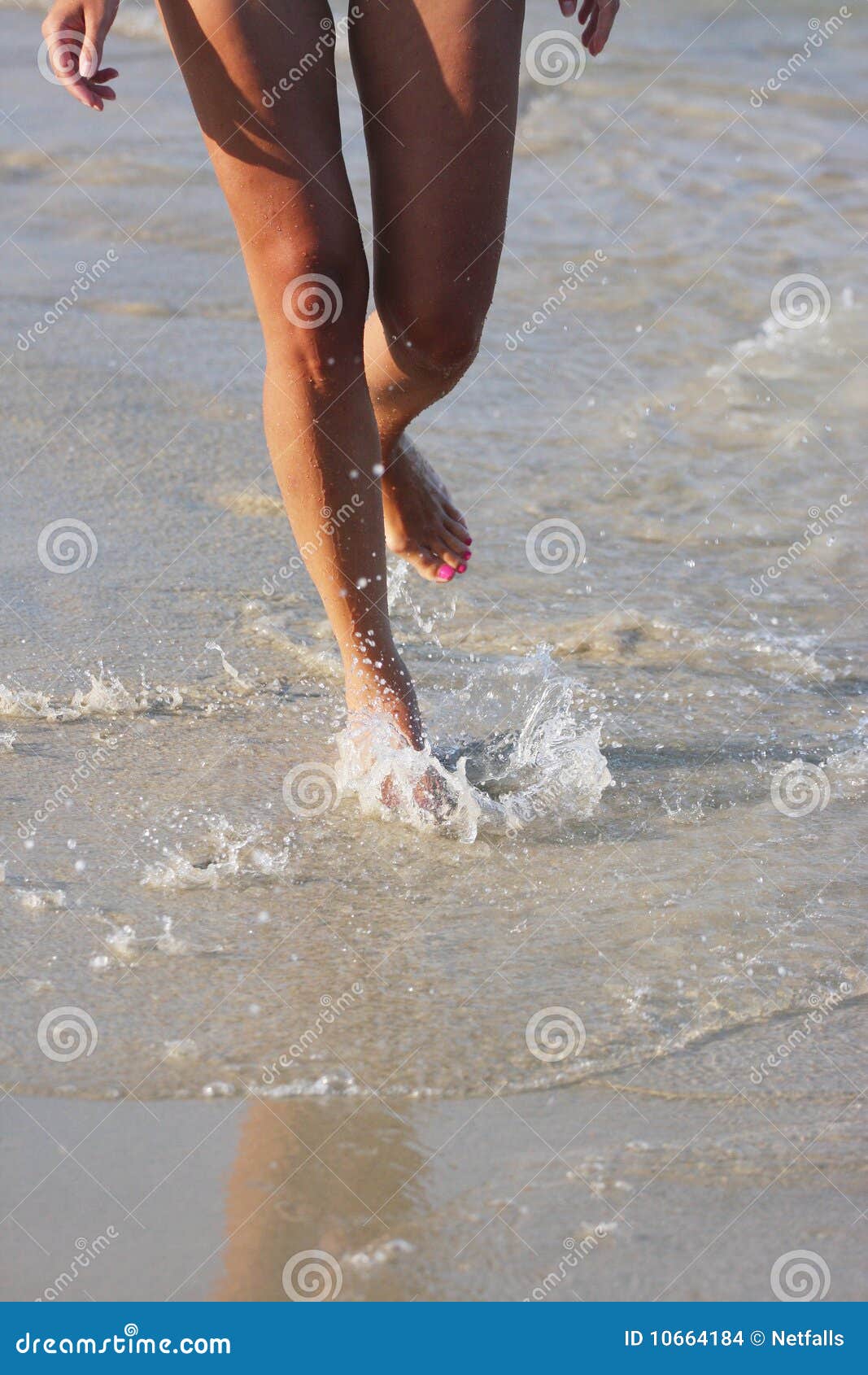 Girl walking in water stock photo. Image of relaxation - 10664184