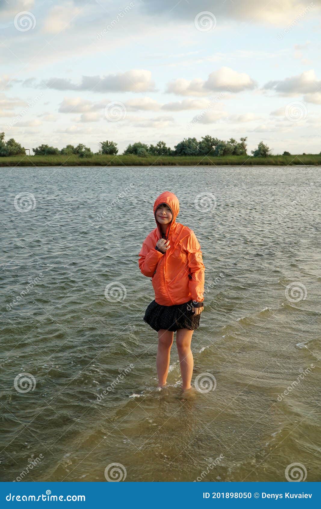 Girl walking on the water stock photo. Image of healthy - 201898050