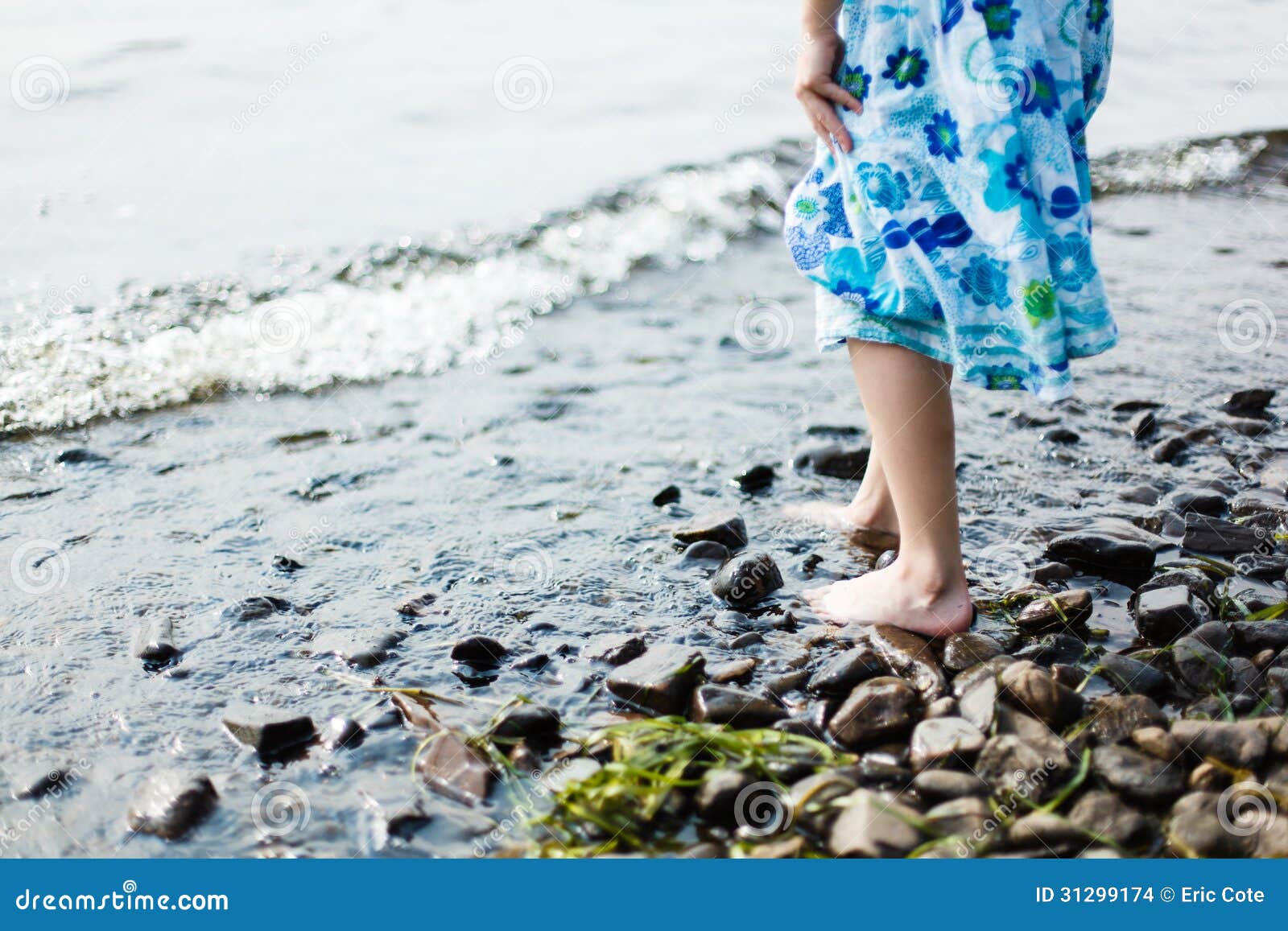 Girl walking in water stock photo. Image of body, rocks - 31299174