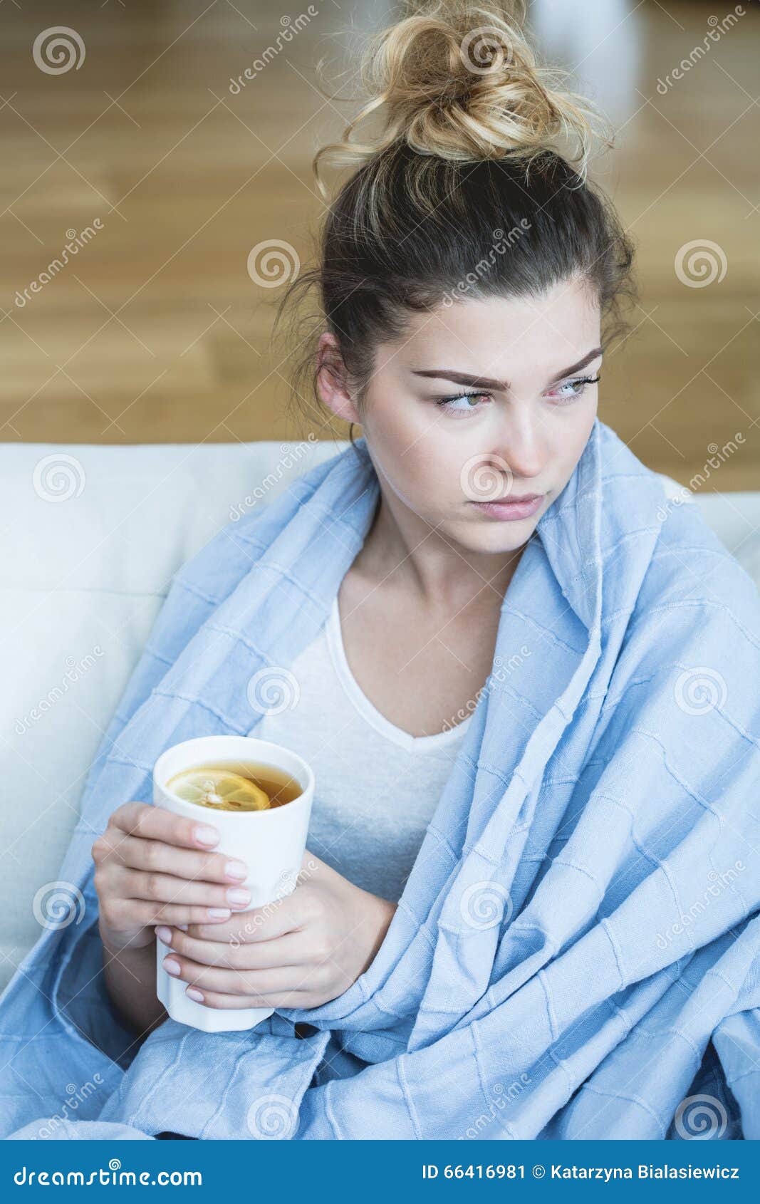 Girl and warming tea stock image. Image of cold, drinking - 66416981