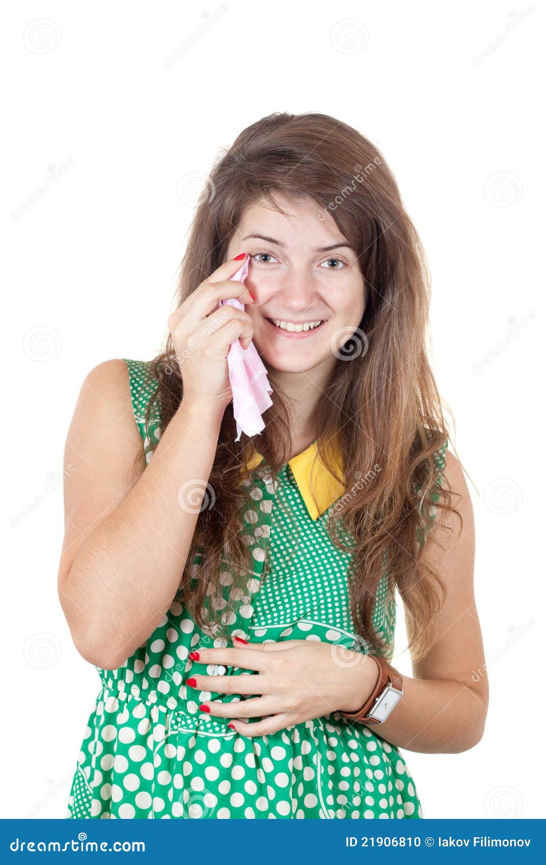 Girl Was Crying from Happiness Stock Photo - Image of white, studio ...