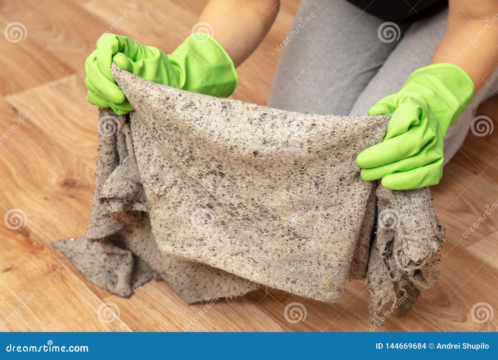 The Girl Washes the Floor with a Rag in the Room Stock Photo - Image of ...