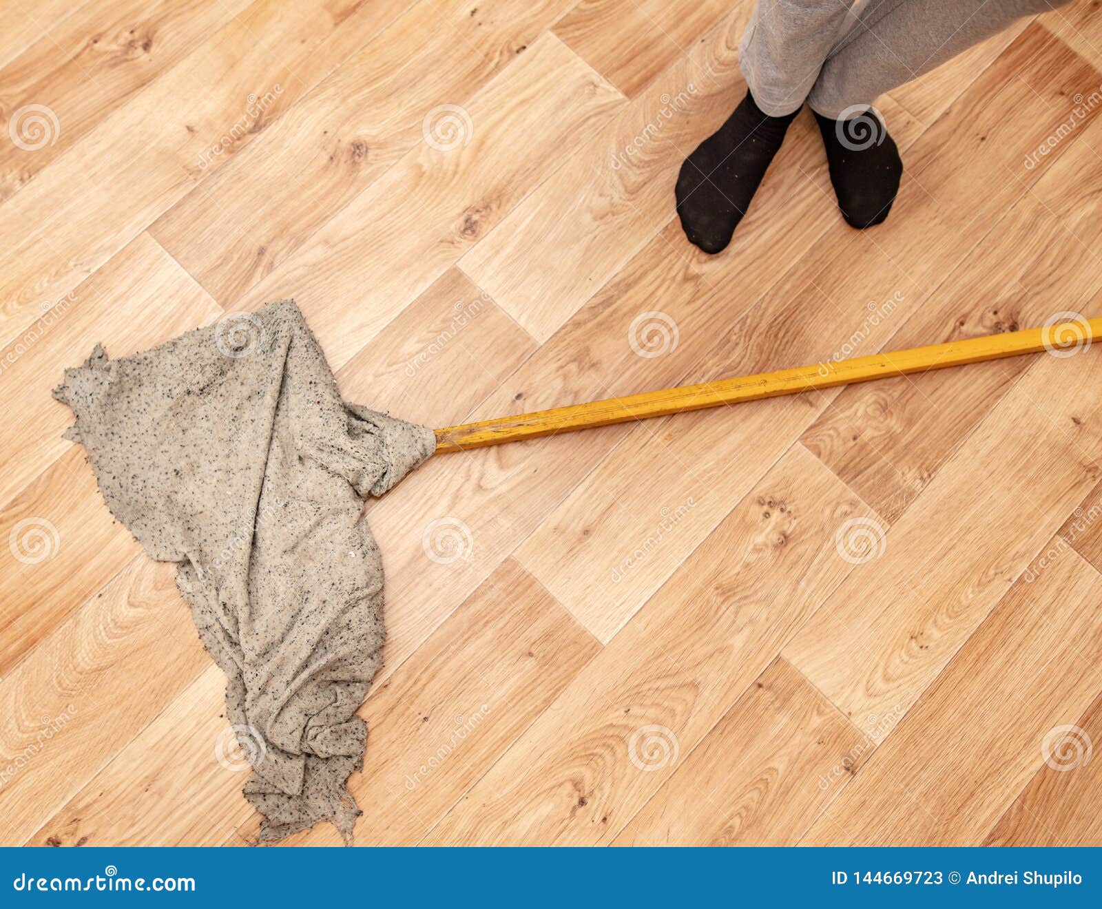 The Girl Washes the Floor with a Rag in the Room Stock Image - Image of ...