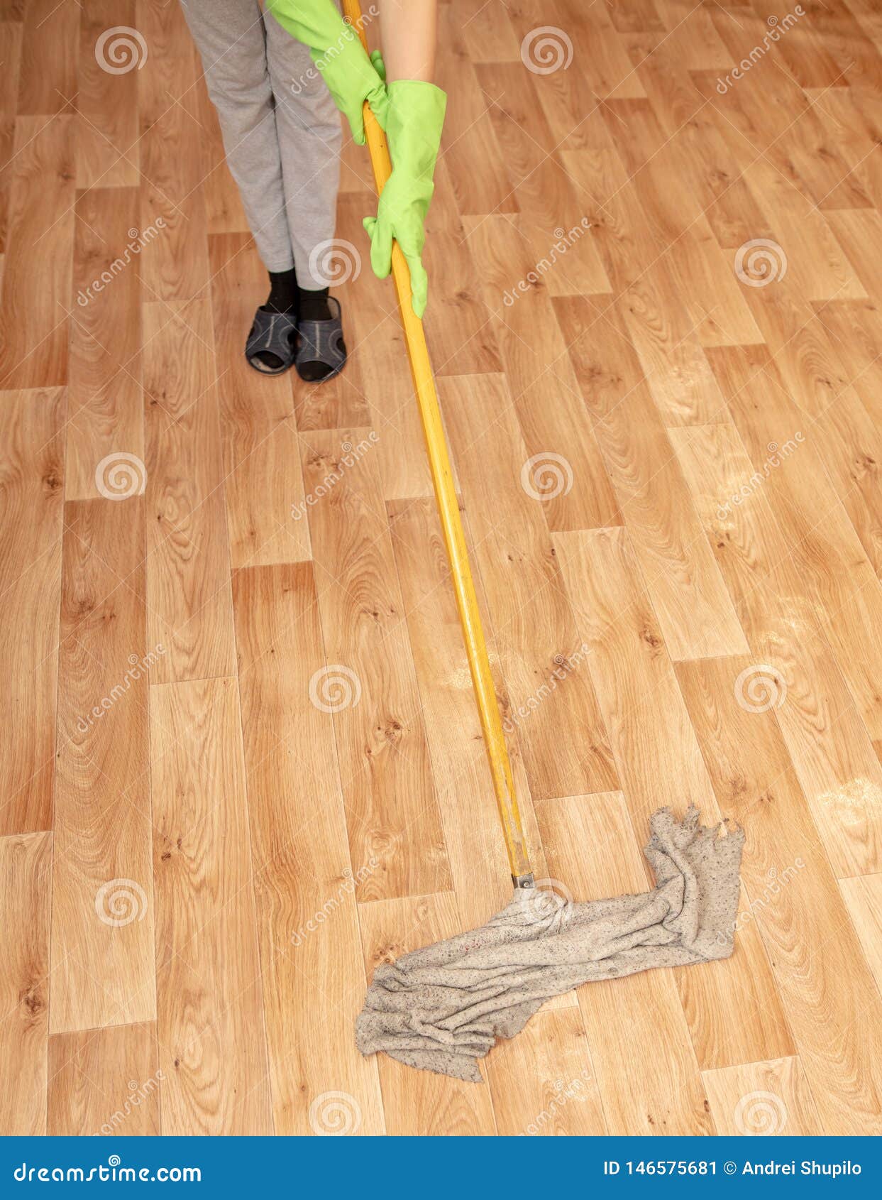 The Girl Washes the Floor with a Rag in the Room Stock Image - Image of ...