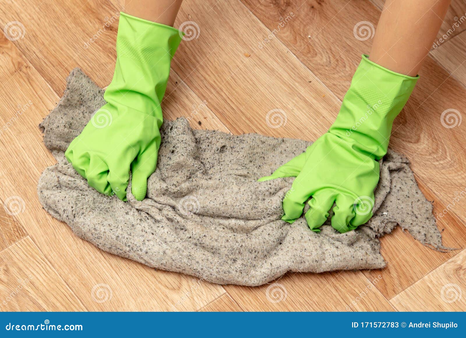 The Girl Washes the Floor with a Rag in the Room Stock Image - Image of ...