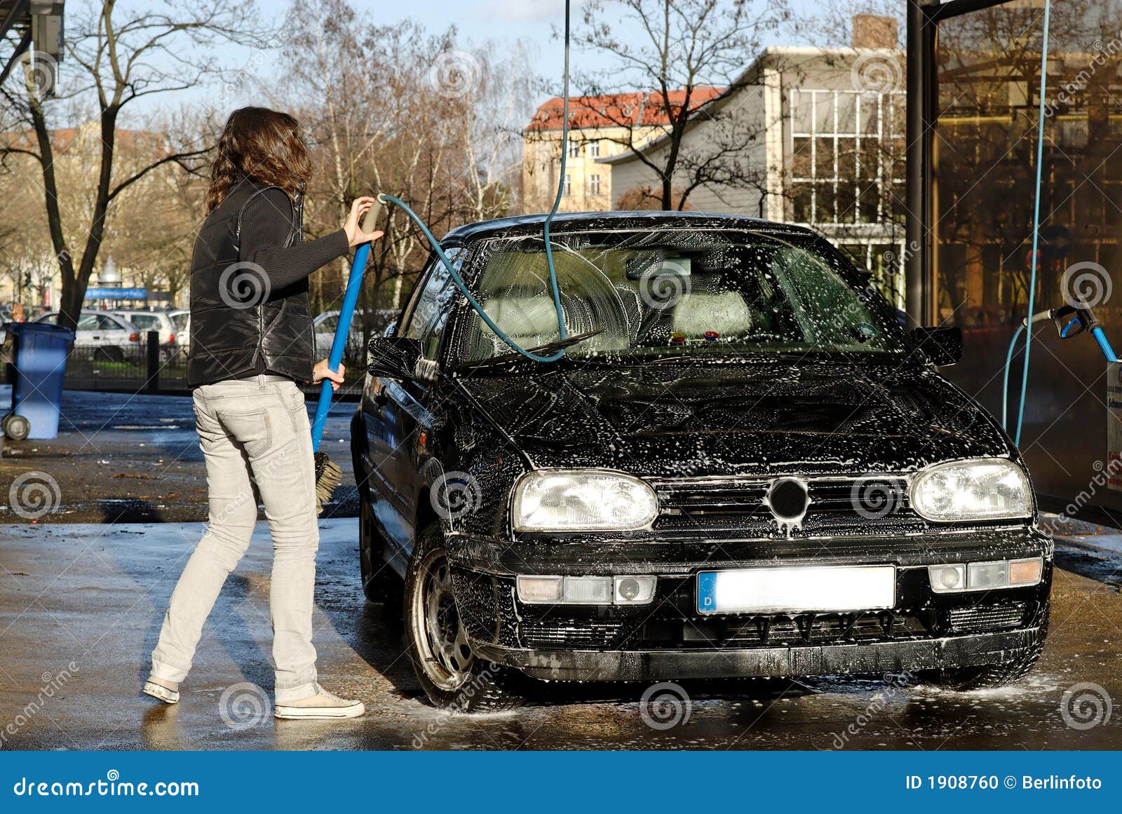 Girl washing car stock photo. Image of cleaning, reflections - 1908760