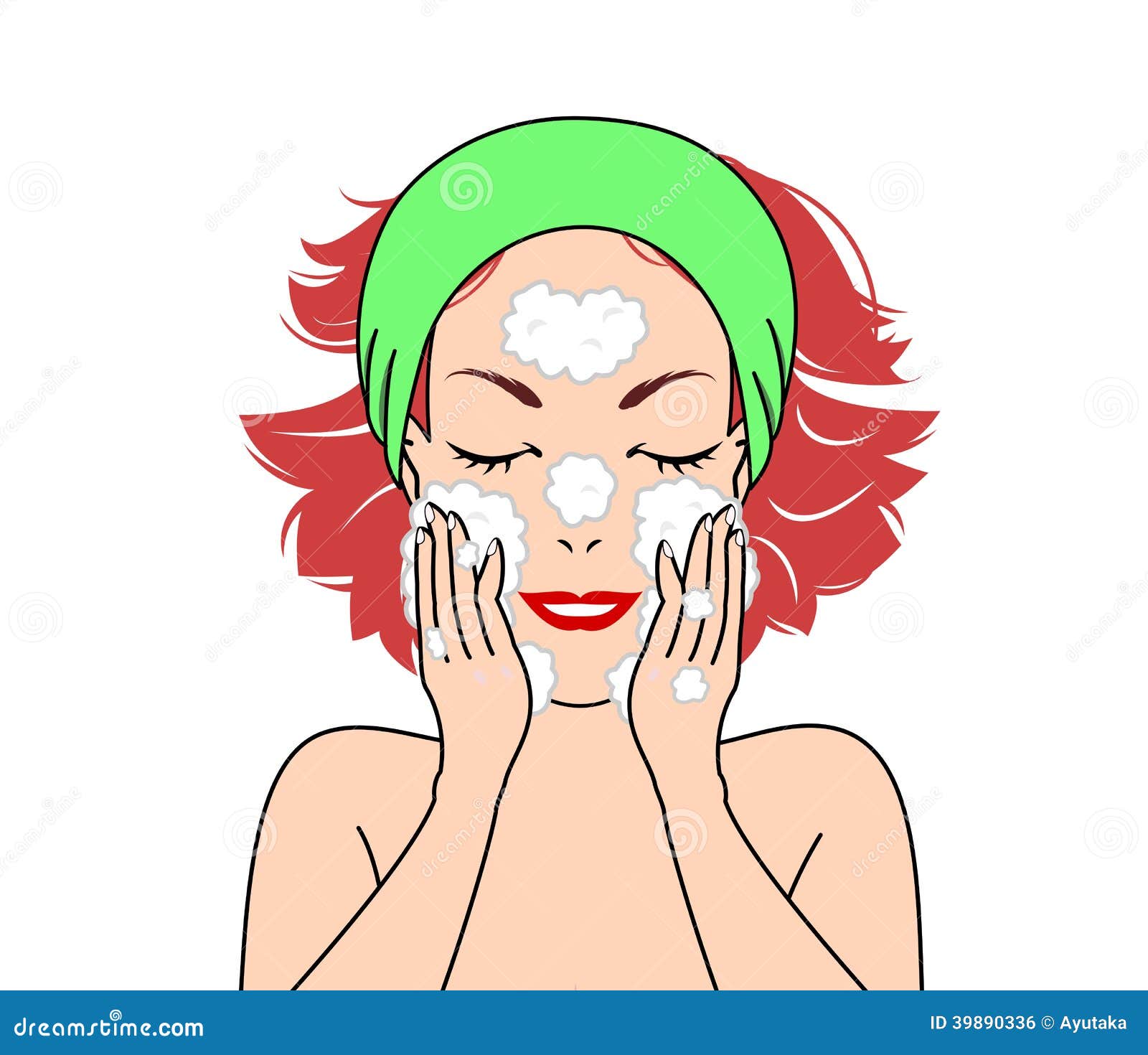 Washing Face With Soap Cartoon