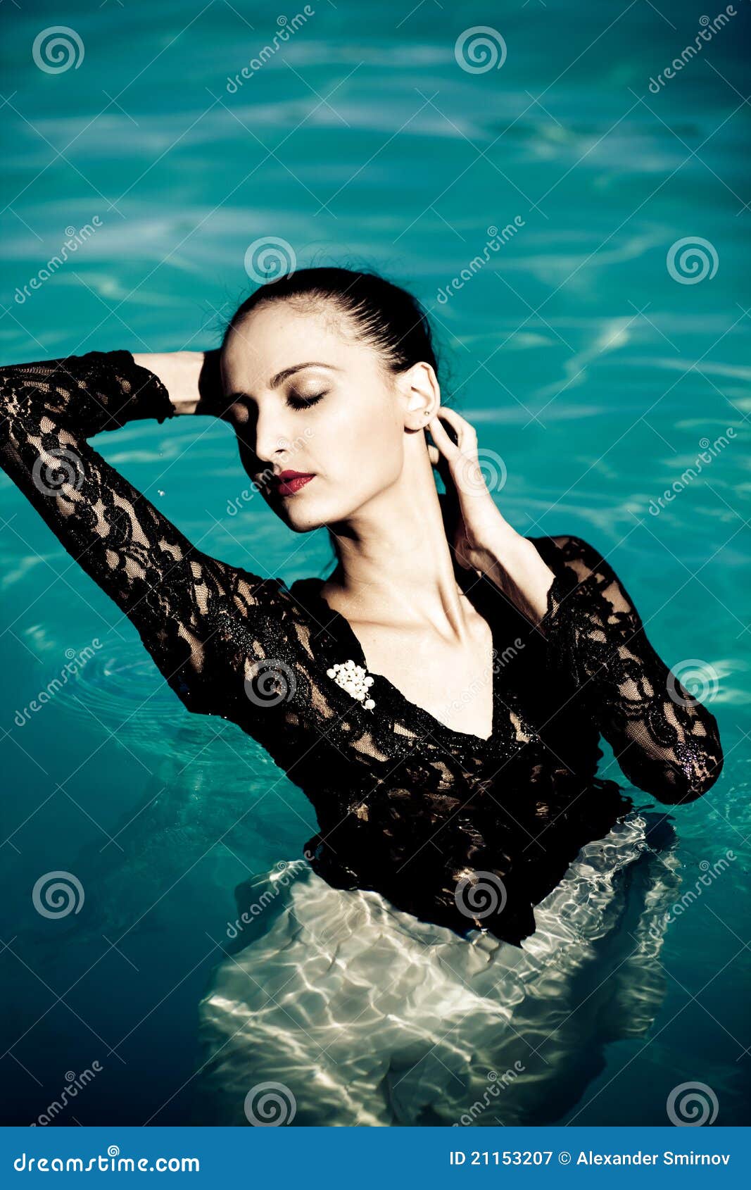 Girl in water stock image. Image of outdoor, color, sensuality - 21153207