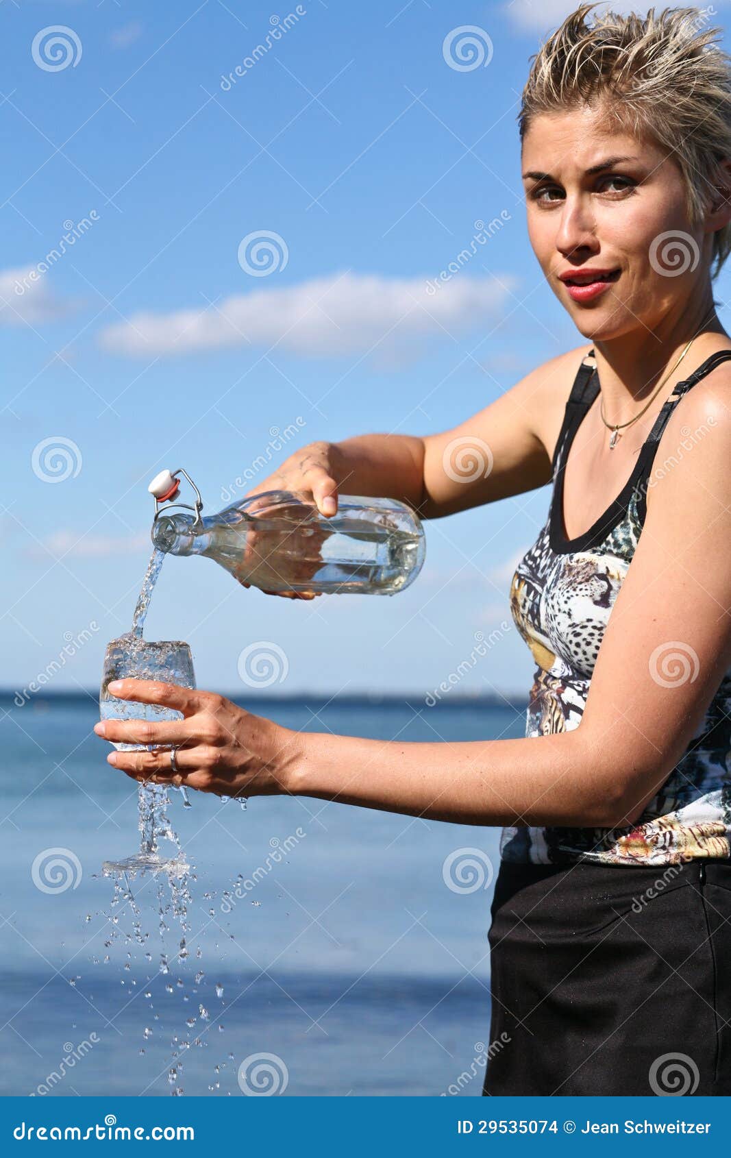Girl and water stock photo. Image of blond, thirsty, cute - 29535074