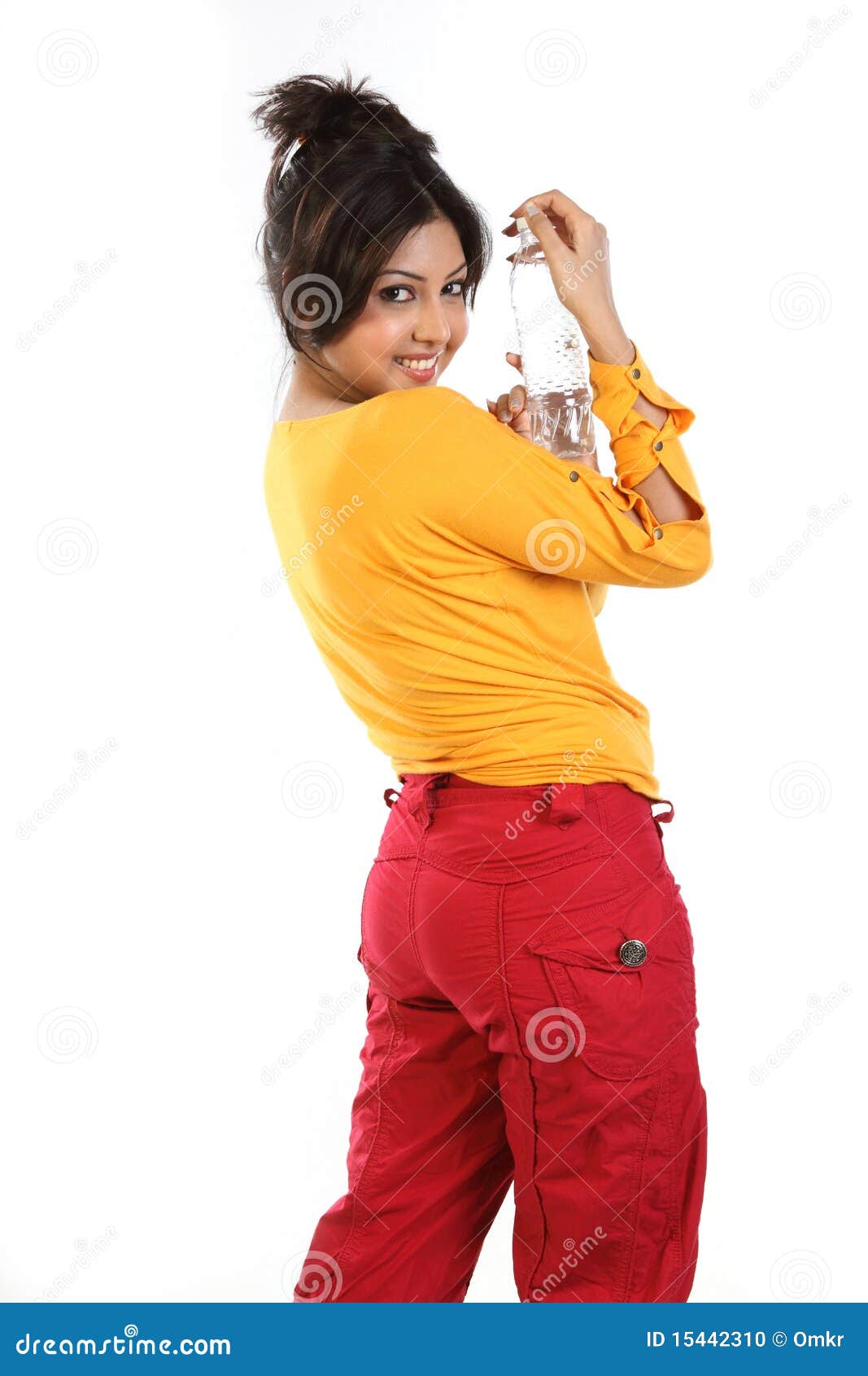 Girl with water bottle stock photo. Image of healthy - 15442310