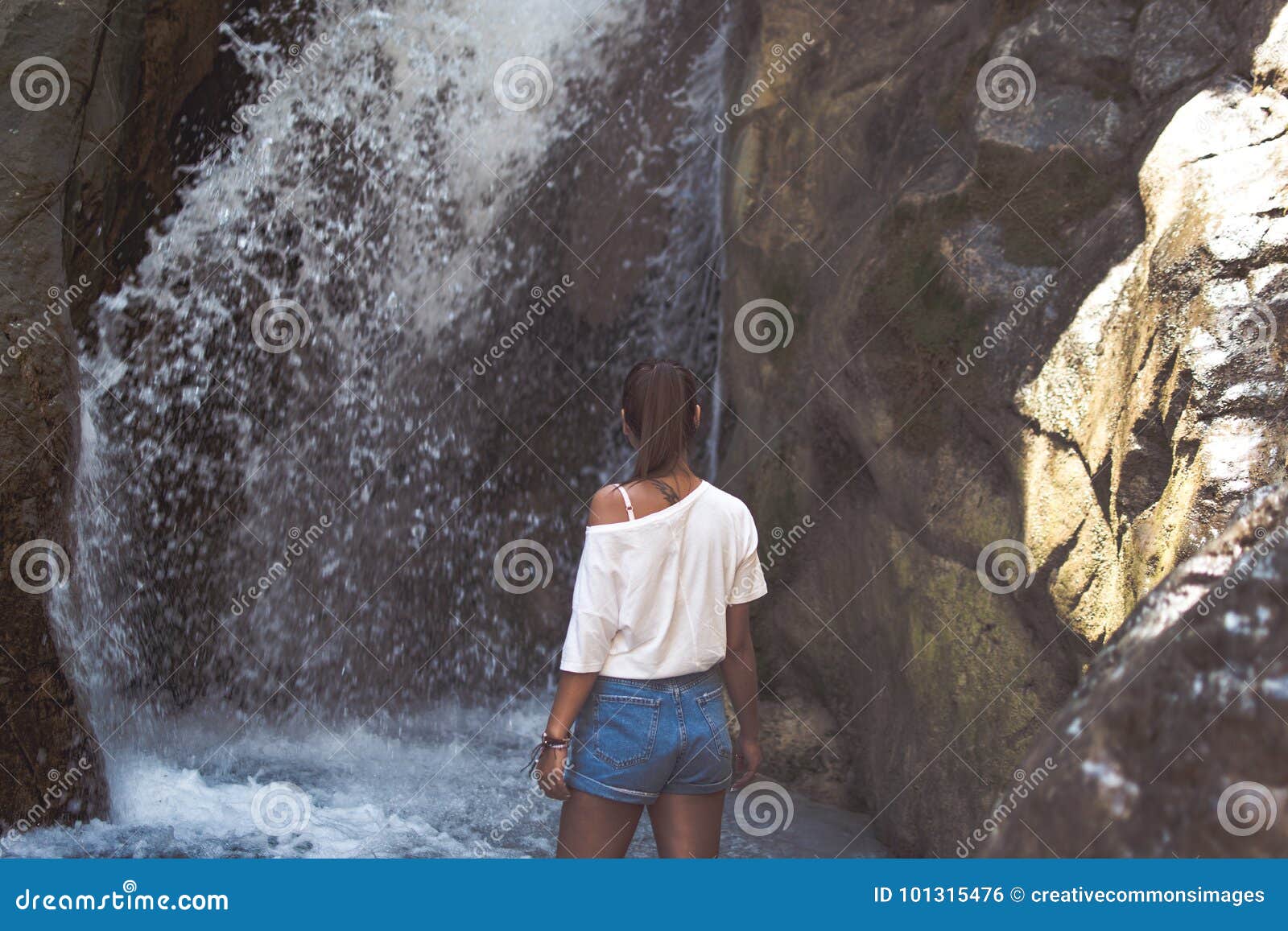 A Girl And A Waterfall Picture. Image: 101315476