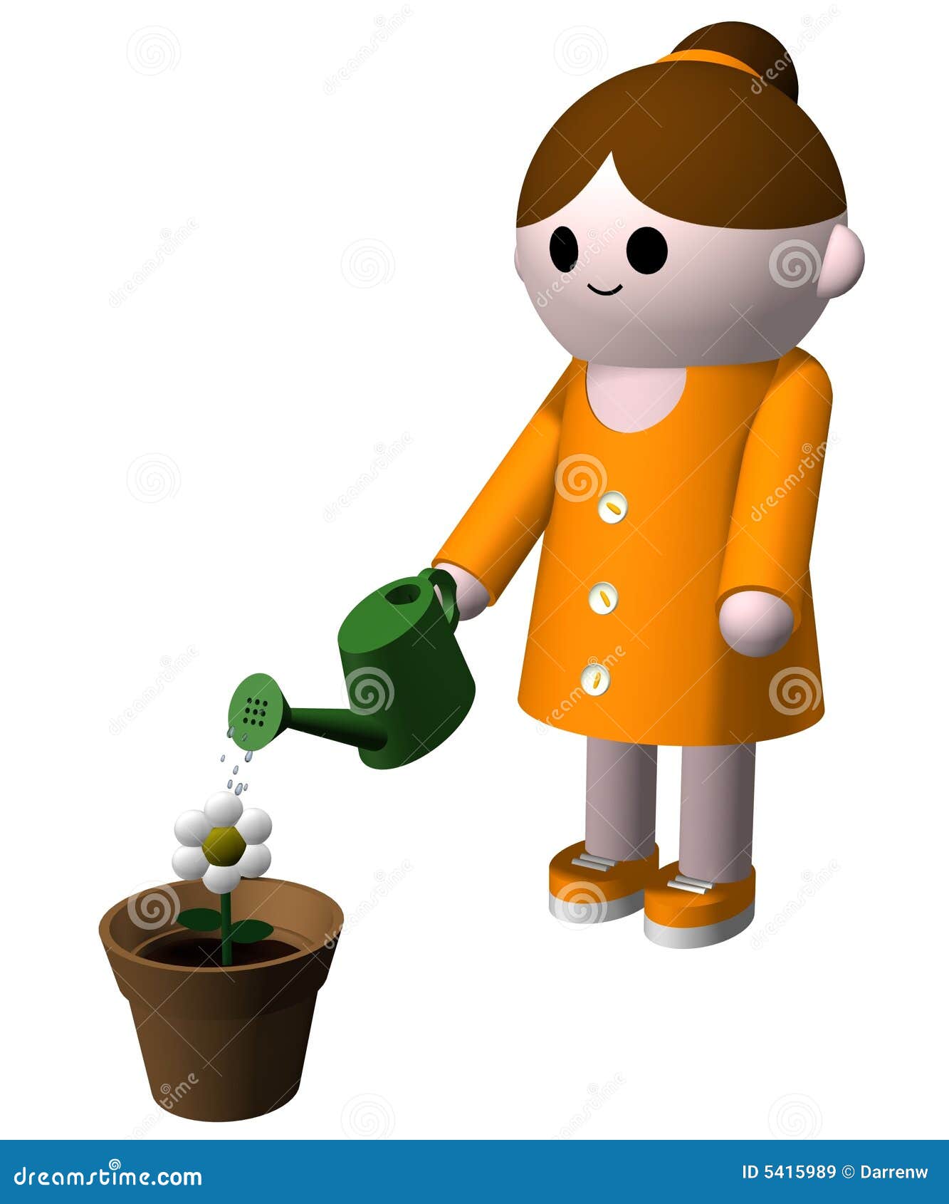 Watering Pot And Flower Cartoon Vector | CartoonDealer.com #42179119