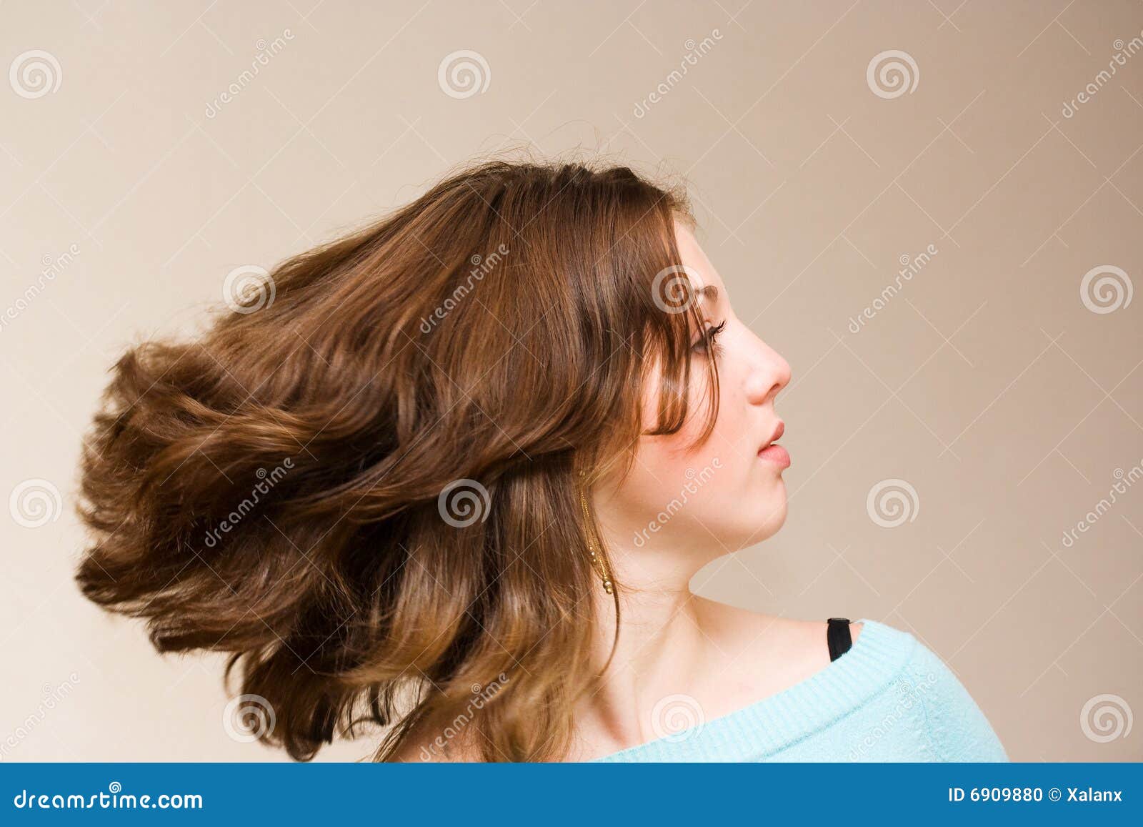 Girl waving her hair stock photo. Image of beauty, hairstyle - 6909880