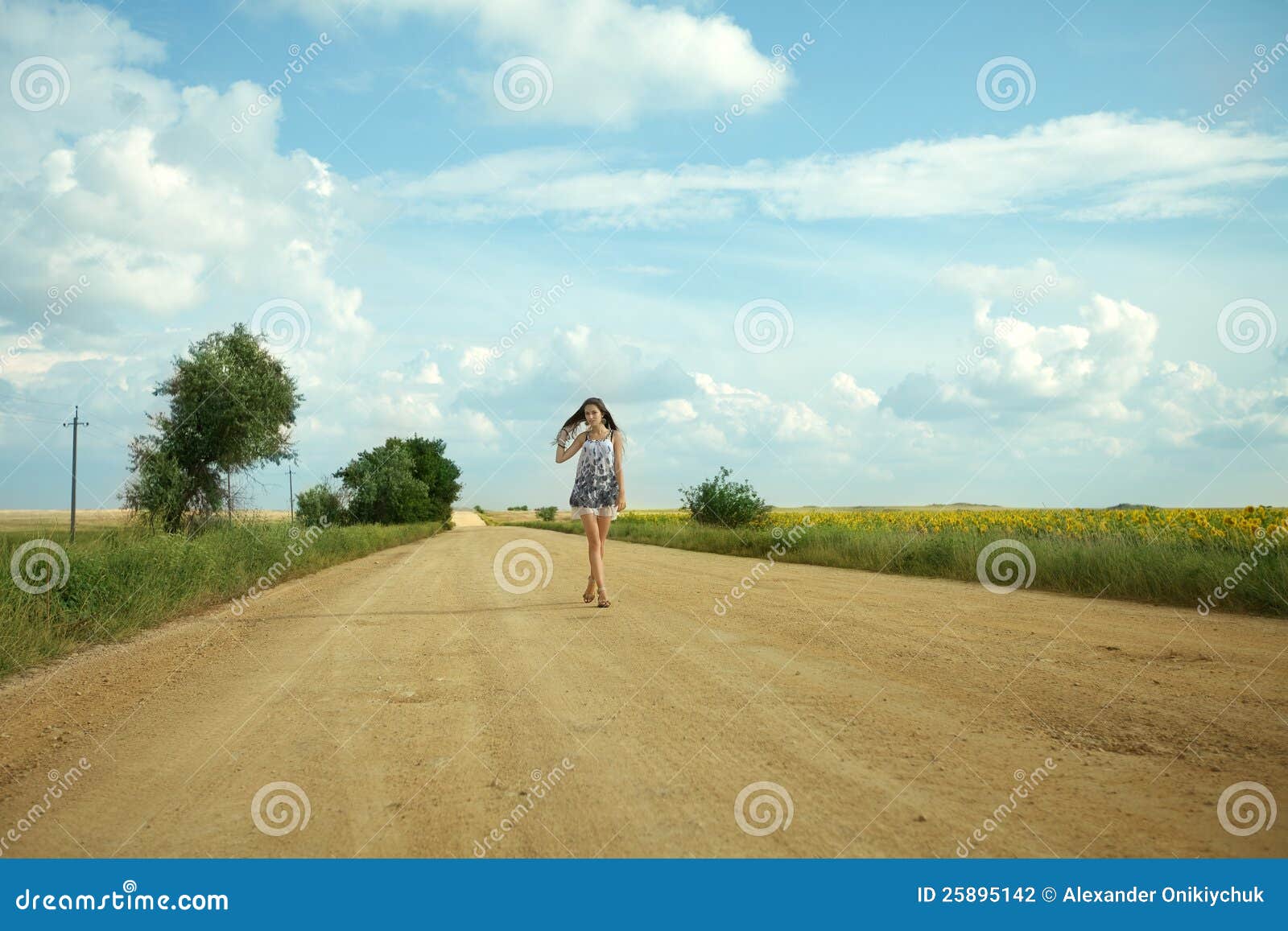 Girl and way stock photo. Image of person, sunny, blue - 25895142