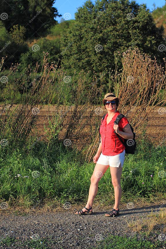 Girl on the way stock image. Image of tourist, nature - 33315539
