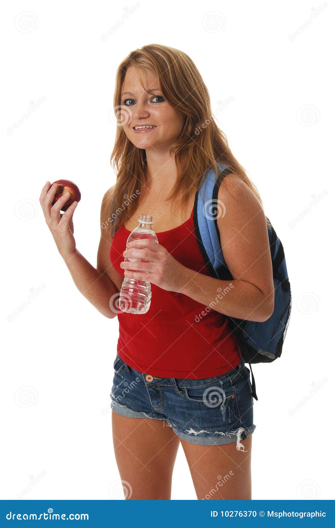 Girl wearing a backpack stock photo. Image of woman, healthy - 10276370