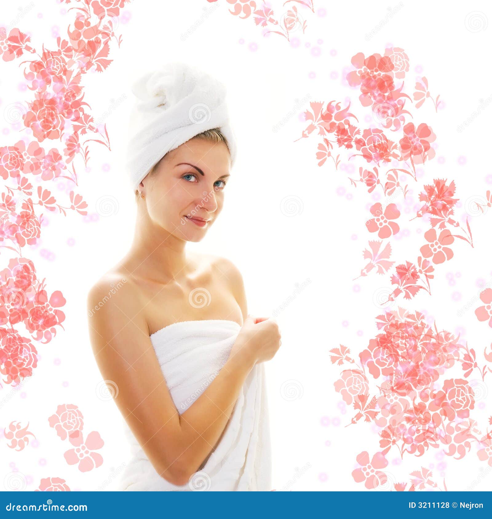 Girl wearing bath towels stock photo. Image of high, lady - 3211128
