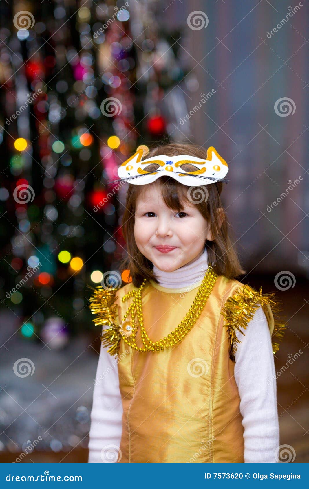 Girl wearing carnival mask stock photo. Image of christmas - 7573620