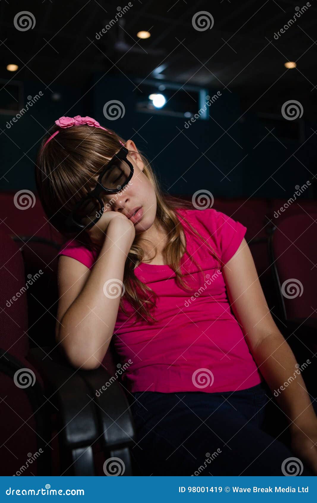 Girl Wearing 3d Glasses While Sleeping Stock Image Image Of Caucasian Arts 98001419