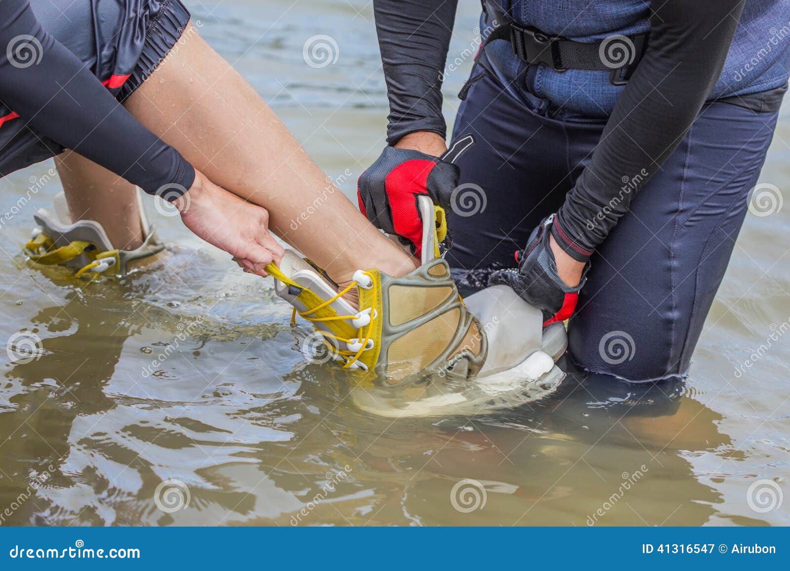 Girl Wearing Flyboard Boots Stock Image - Image of girl, board: 41316547