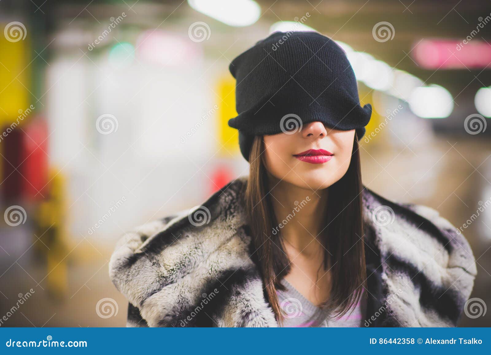 Girl Wearing a Hat Over His Eyes Stock Photo - Image of model ...