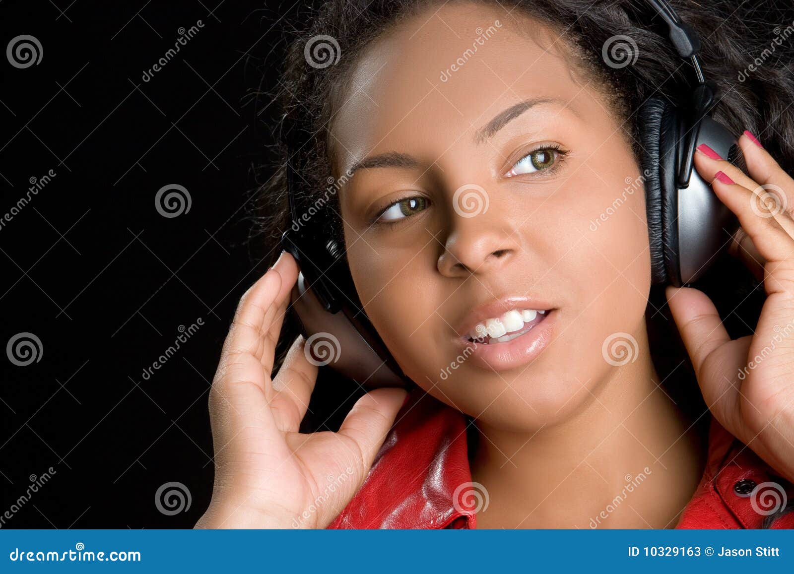 Girl Wearing Headphones stock image. Image of entertainment - 10329163